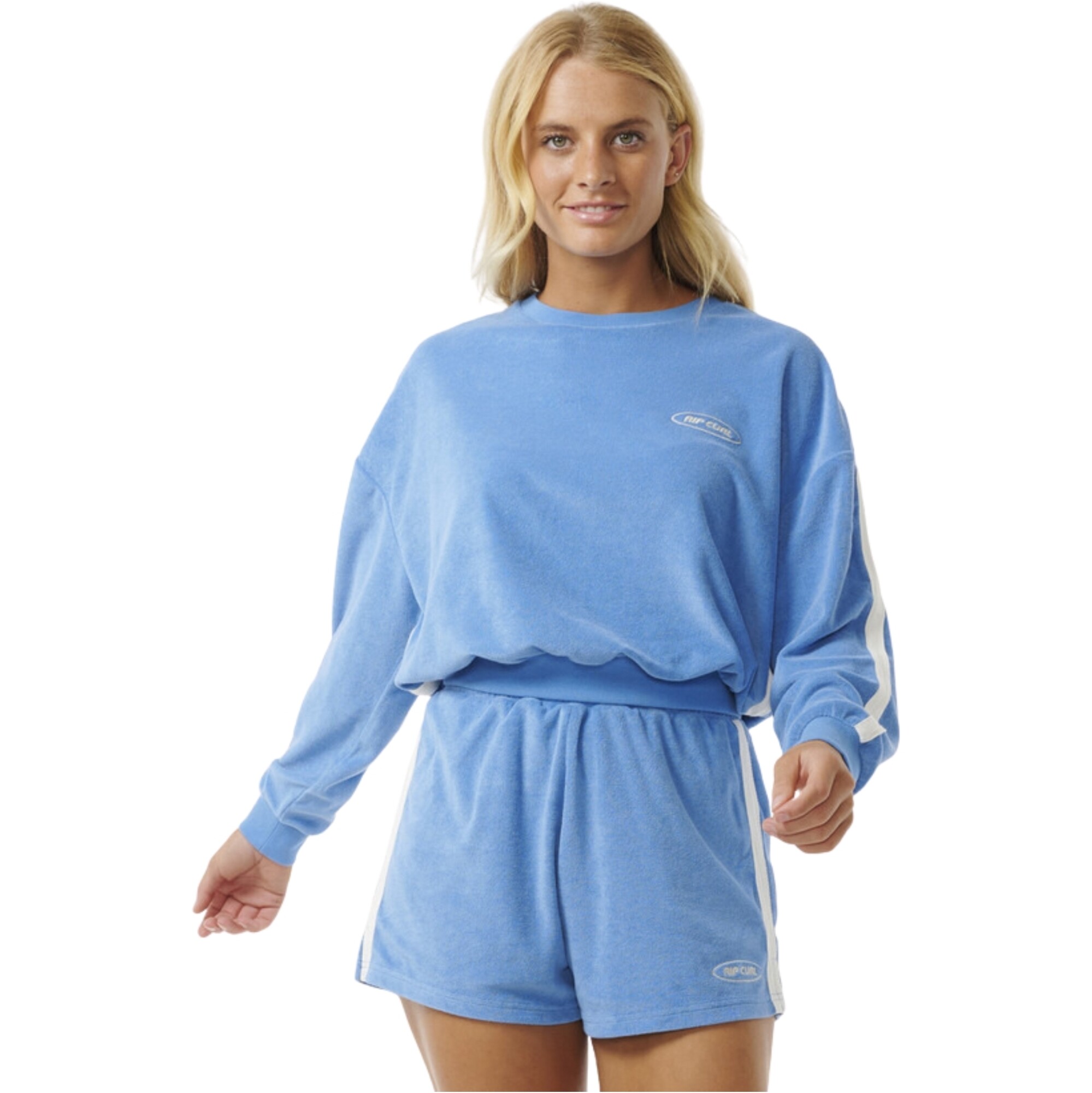 2024 Rip Curl Womens High Tide Terry Crew 076WFL - Bright Blue ...