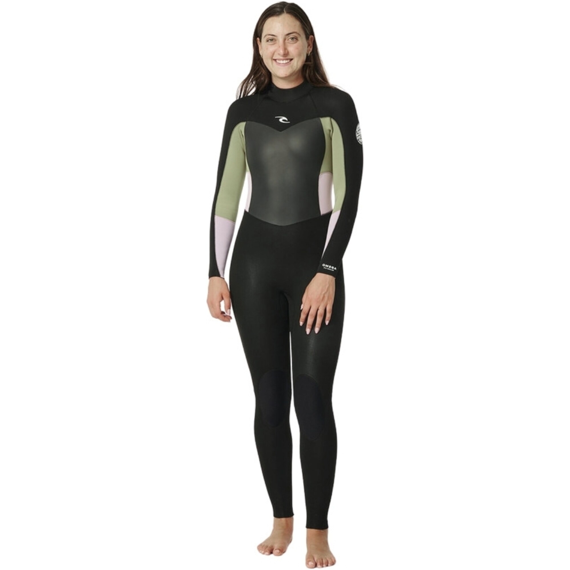 2024 Rip Curl Womens Omega 3/2 Flatlock Back Zip Wetsuit 158WFS - Khaki ...