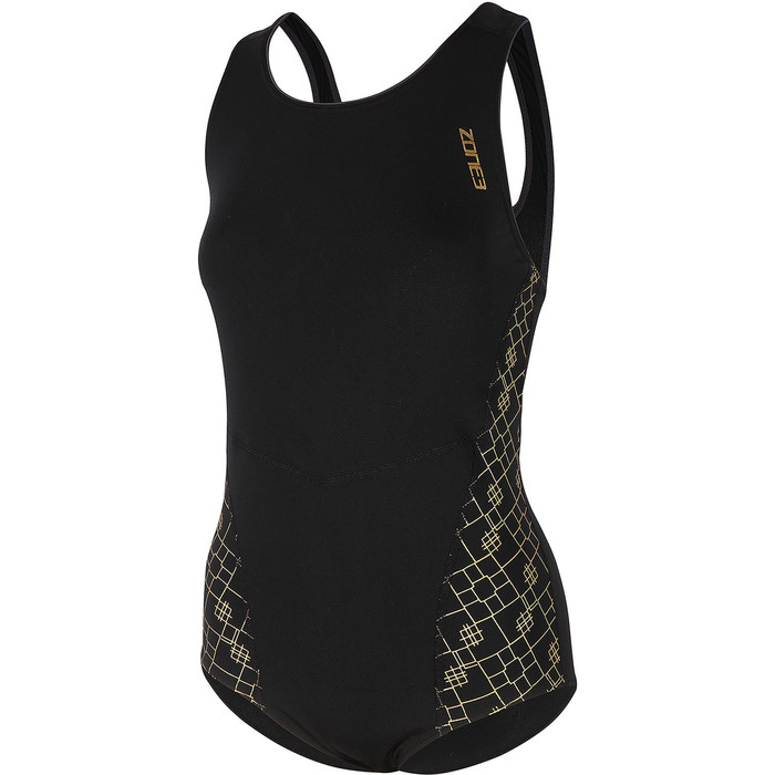 Zone3 Womens Iconic Classic Swim Costume SW20WIC101 - Black / Grey ...