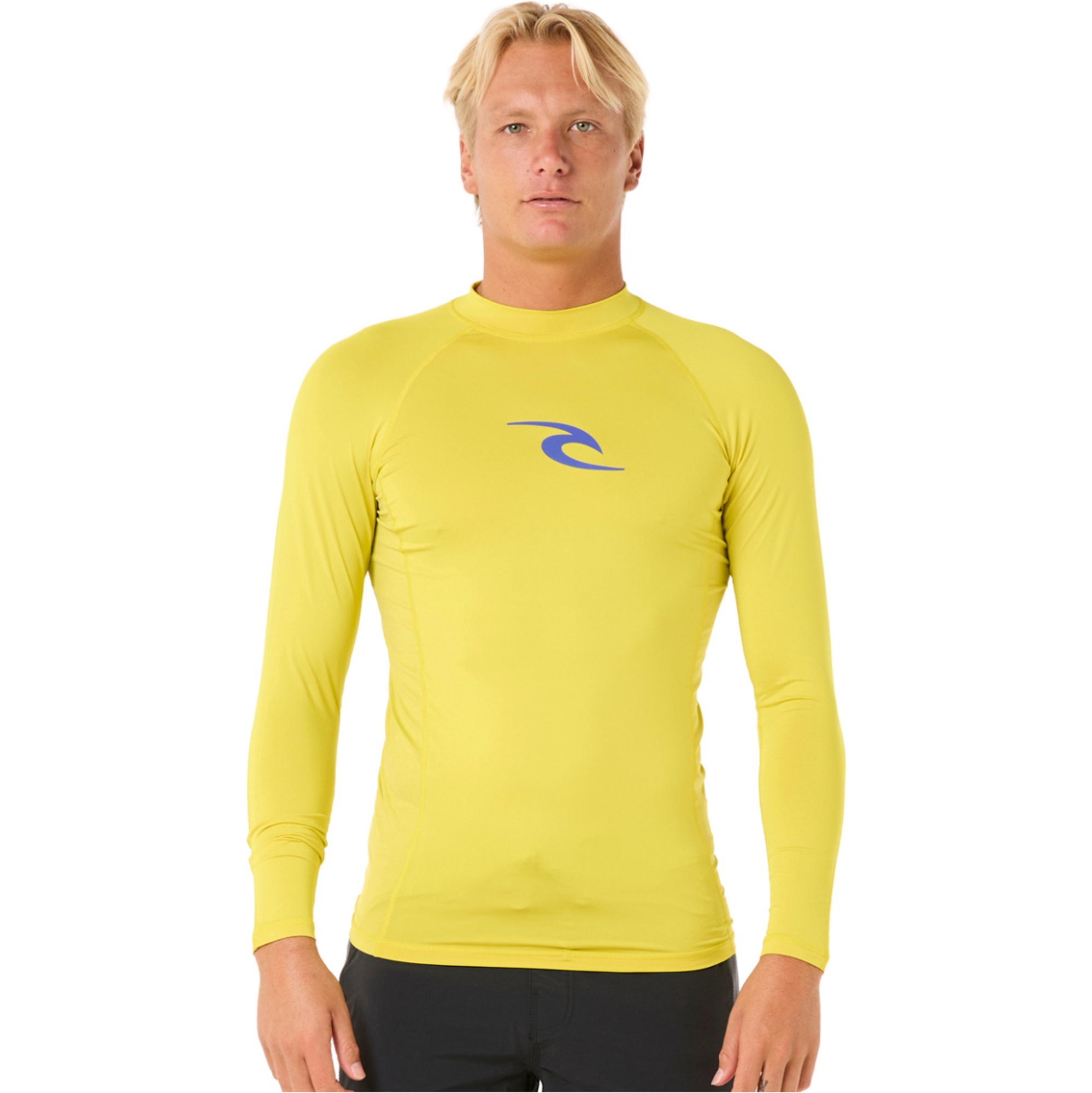 2025 Rip Curl Mens Waves Perf Long Sleeve Rash Vest 141MRV - Sulphur ...
