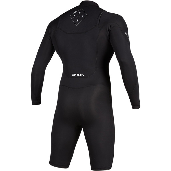 2021 Mystic Mens Star 3/2mm Long Sleeve Chest Zip Shorty Wetsuit 200063 - Black | Wetsuit Outlet