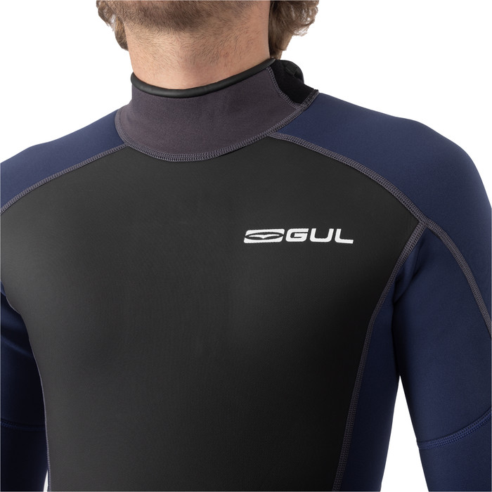 2025 Gul Mens Response 3/2mm Flatlock Back Zip Wetsuit RE1321-C1 - Grey ...