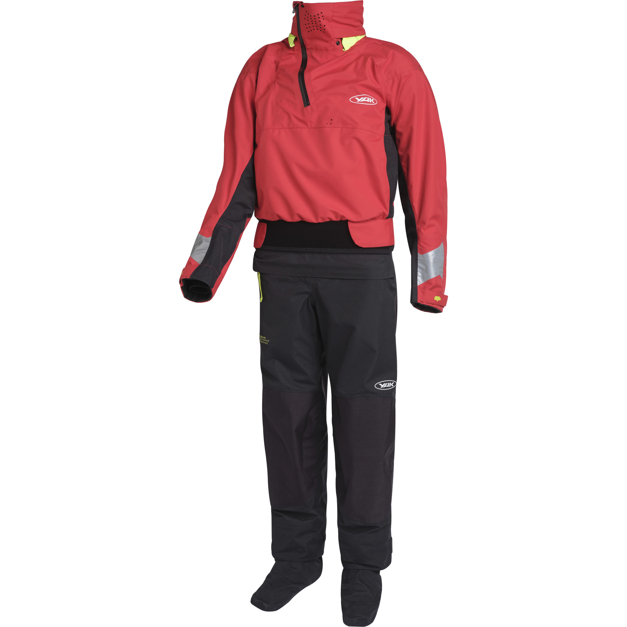 2025 Yak Strata Kayak Drysuit with Con Zip 6585 - Red / Black ...