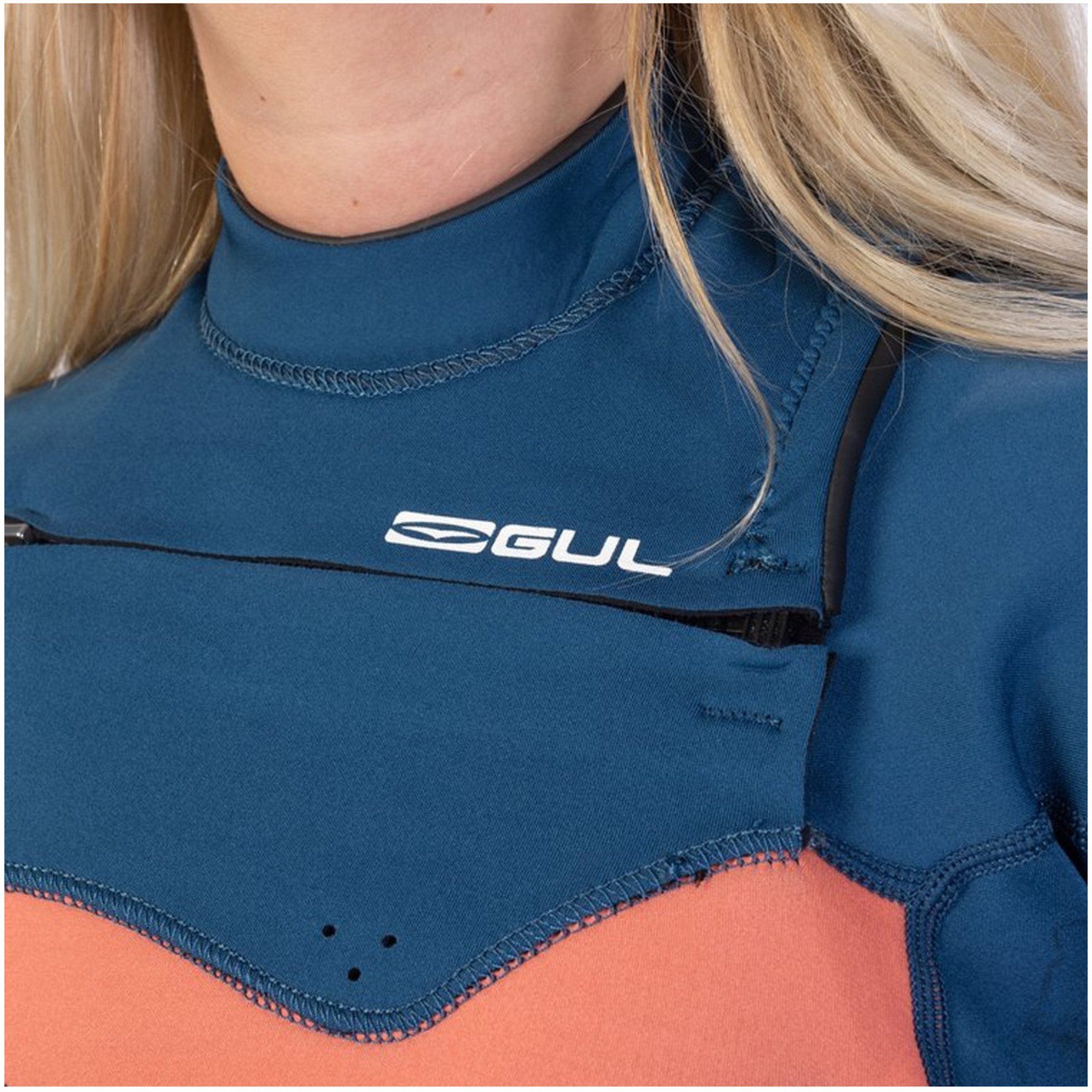 2025 Gul Womens Response Echo 3/2mm Chest Zip Wetsuit RE1328 - Blue ...