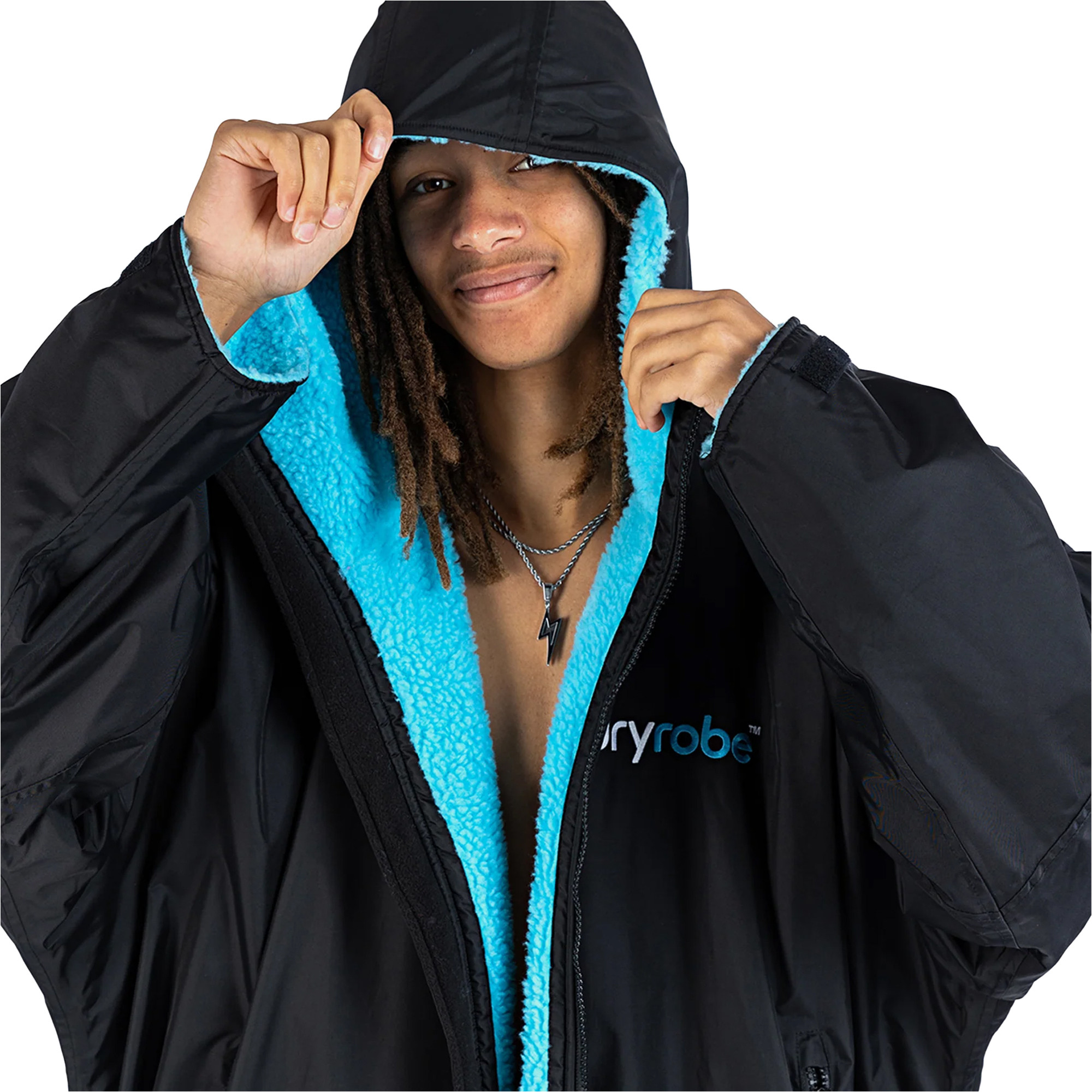 2025 Dryrobe Advance Long Sleeve Change Robe V3 DR104 - Black / Blue ...