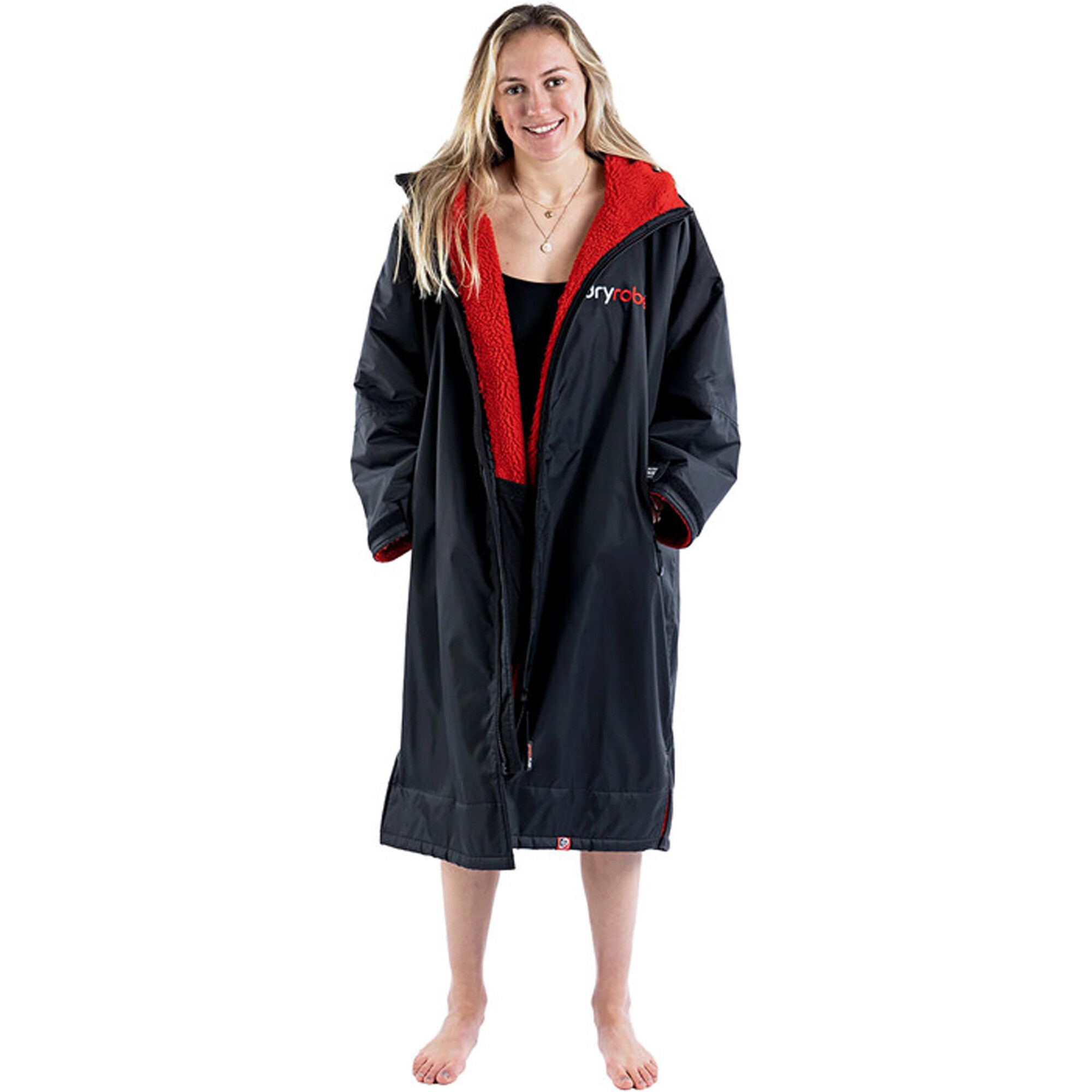 2025 Dryrobe Advance Long Sleeve Changing Robe V3 DALSV3 - Black / Red ...