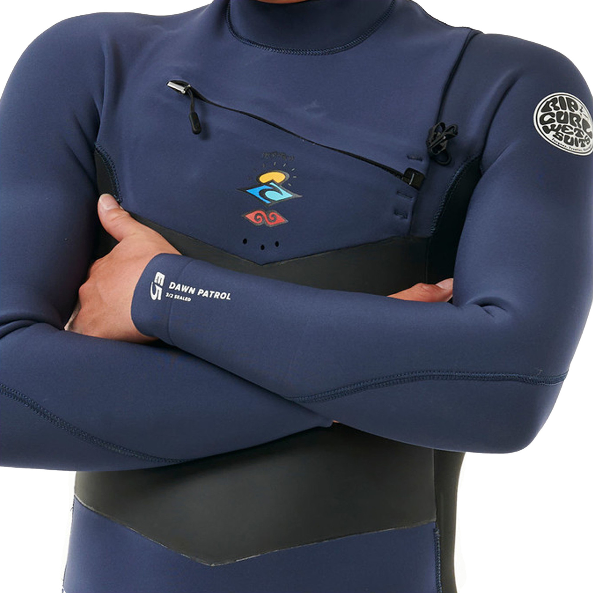 2025 Rip Curl Mens Dawn Patrol 4/3mm Chest Zip Wetsuit 157MFS - Navy ...