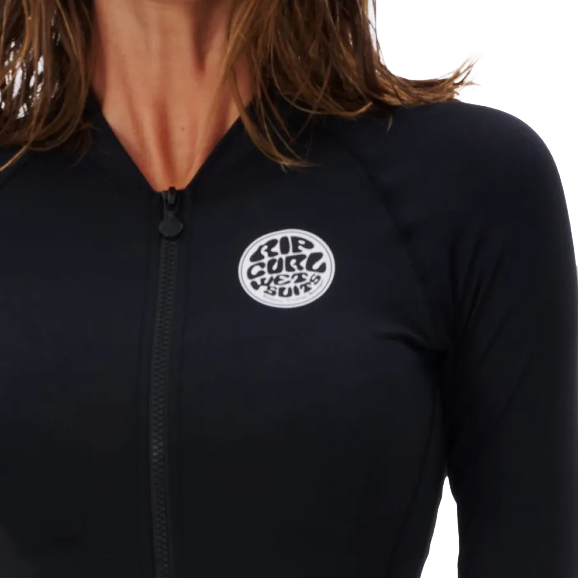2025 Rip Curl Womens Classic Surf Front Zip UV Rash Vest 12NWRV - Black ...