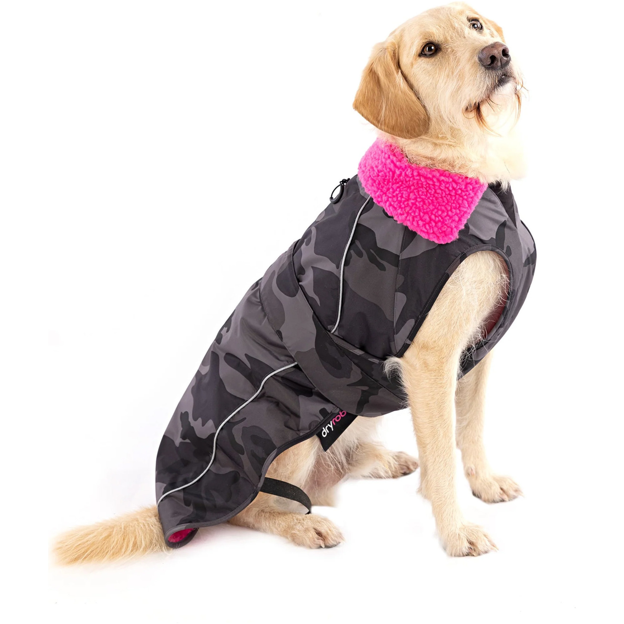 2025 Dryrobe Dog Coat V3 DRV3 - Black Camo / Pink - Accessories - Dog ...