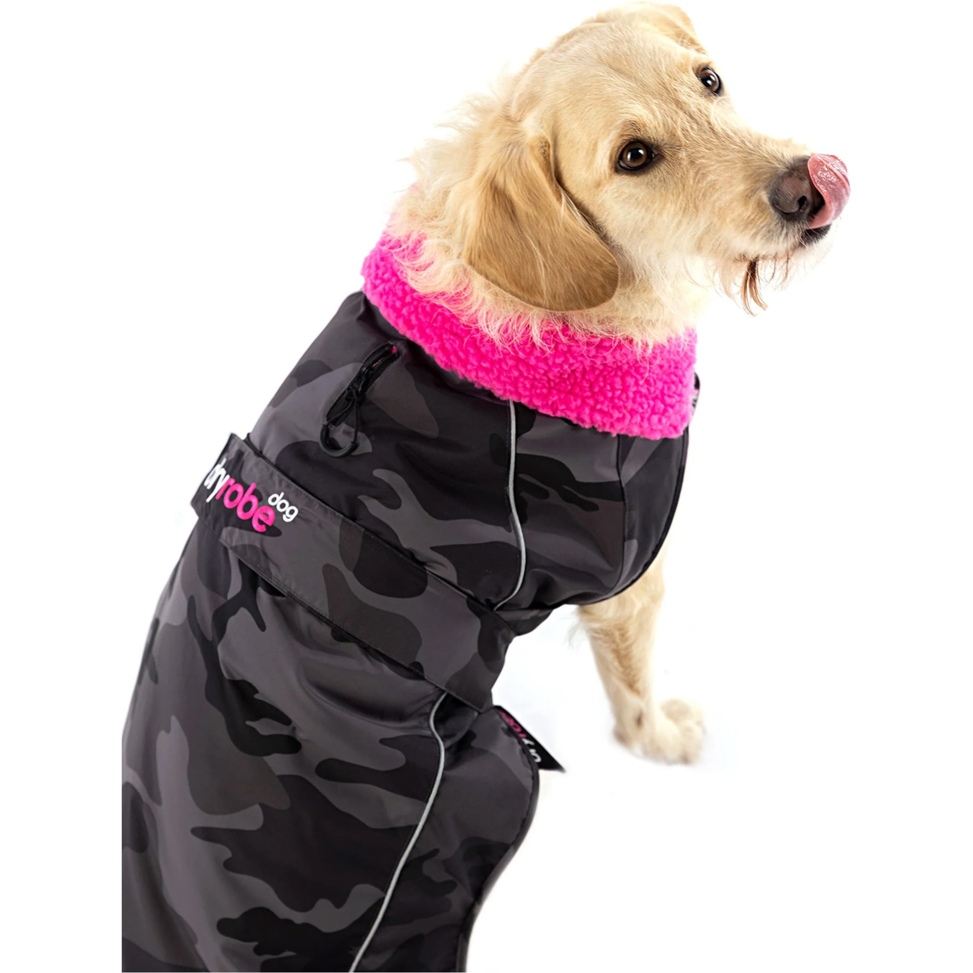 2025 Dryrobe Dog Coat V3 DRV3 - Black Camo / Pink - Accessories - Dog ...