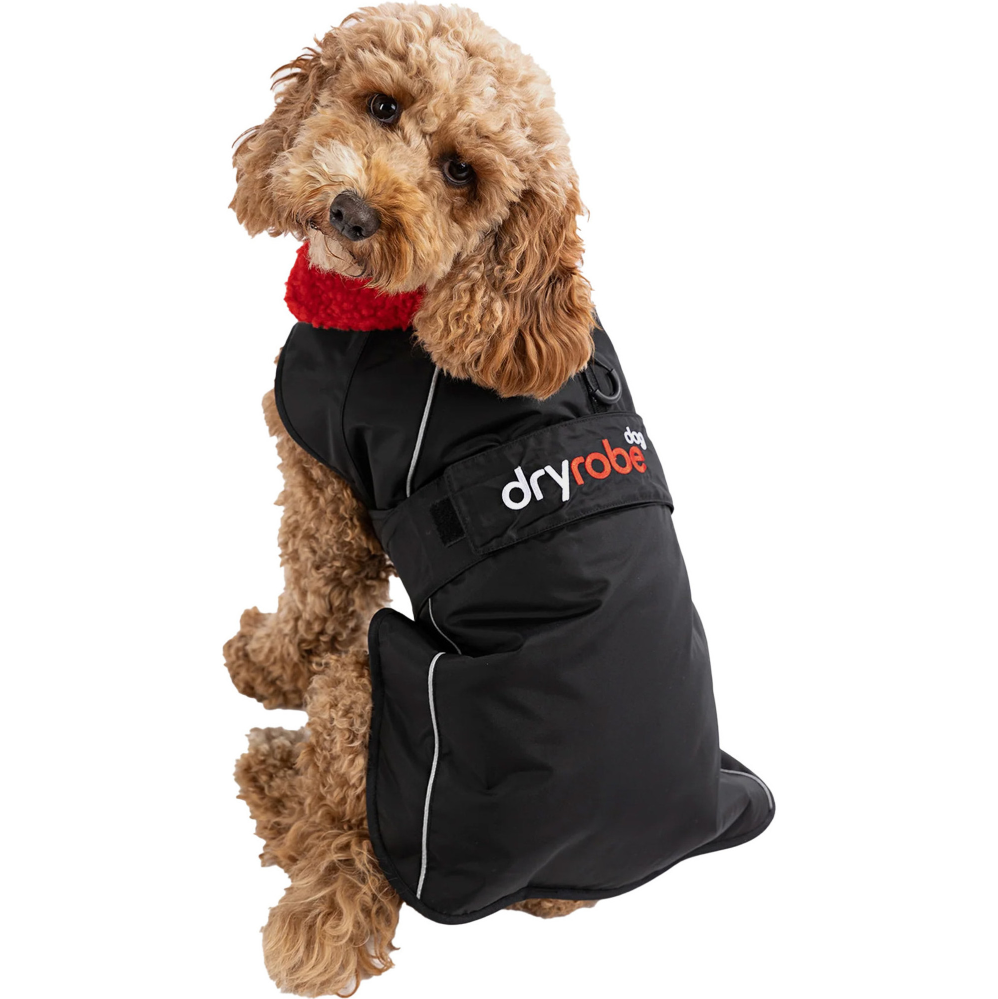 2025 Dryrobe Dog Coat V3 DRV3 - Black / Red - Accessories - Dog ...