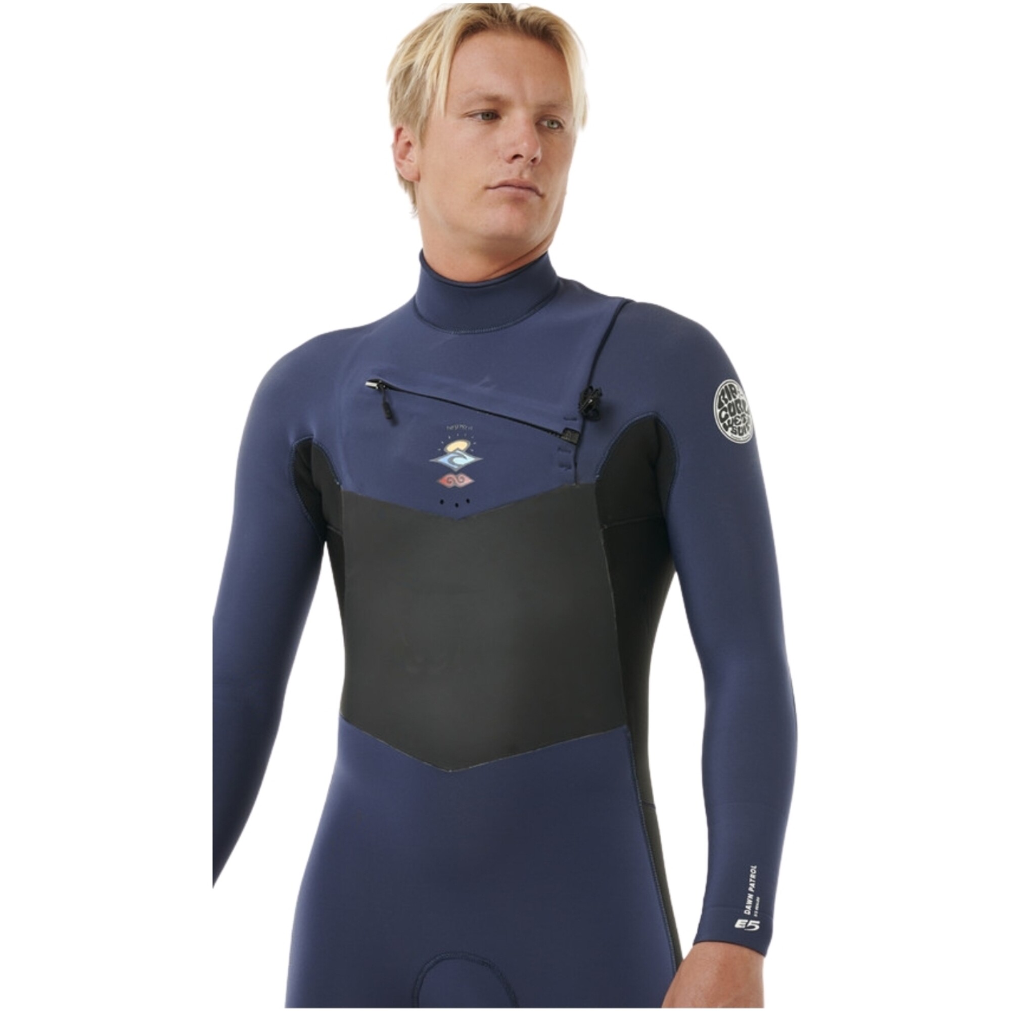 2025 Rip Curl Mens Dawn Patrol 3/2mm Chest Zip Wetsuit 158MFS - Dark ...