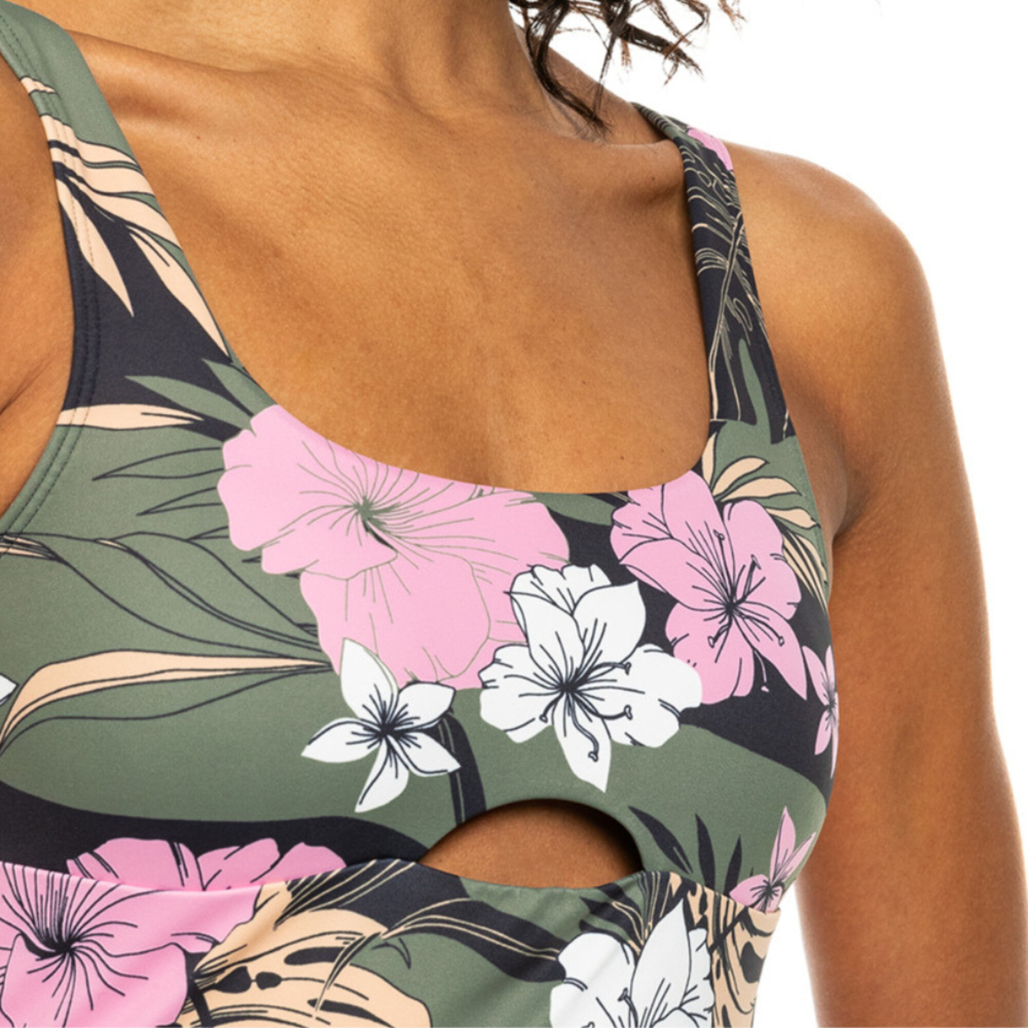 Roxy Pro The Double Line One Piece Swimsuit ERJX103636 - Anthracite ...