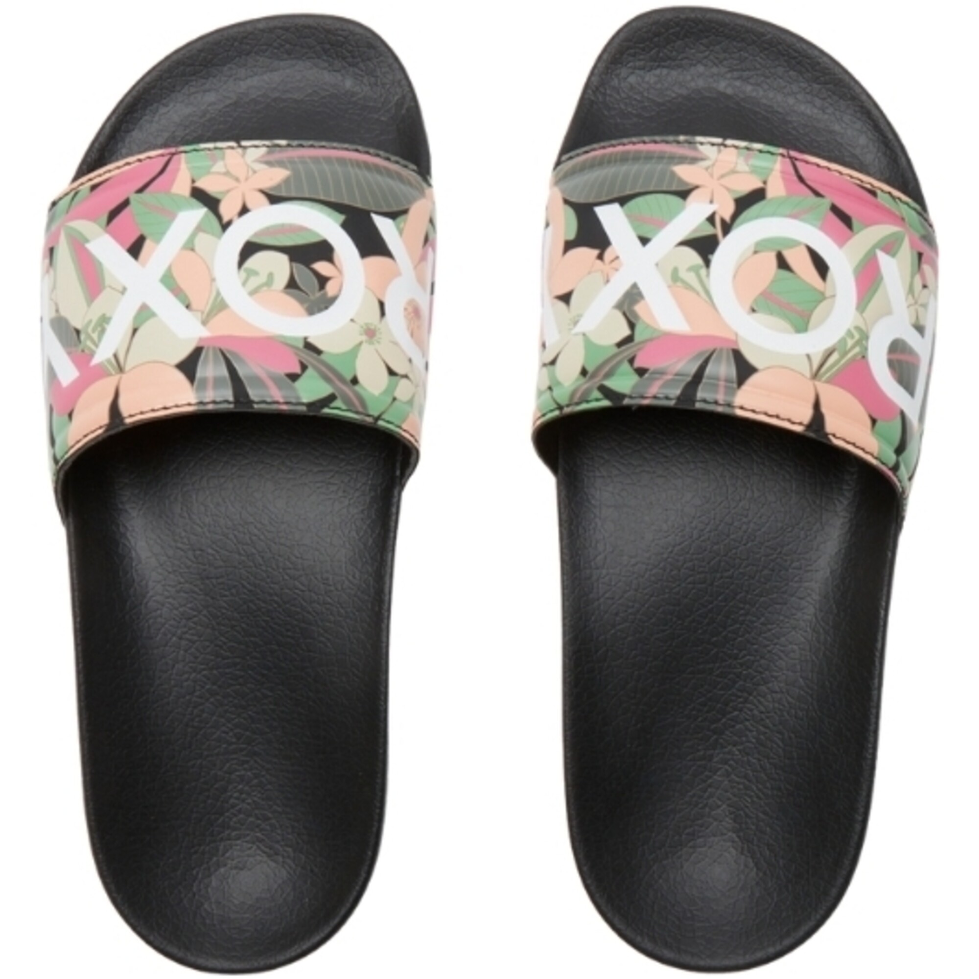 2024 Roxy Womens Slippy Slider Sandals ARJL100679 - Black / Pink / Soft ...