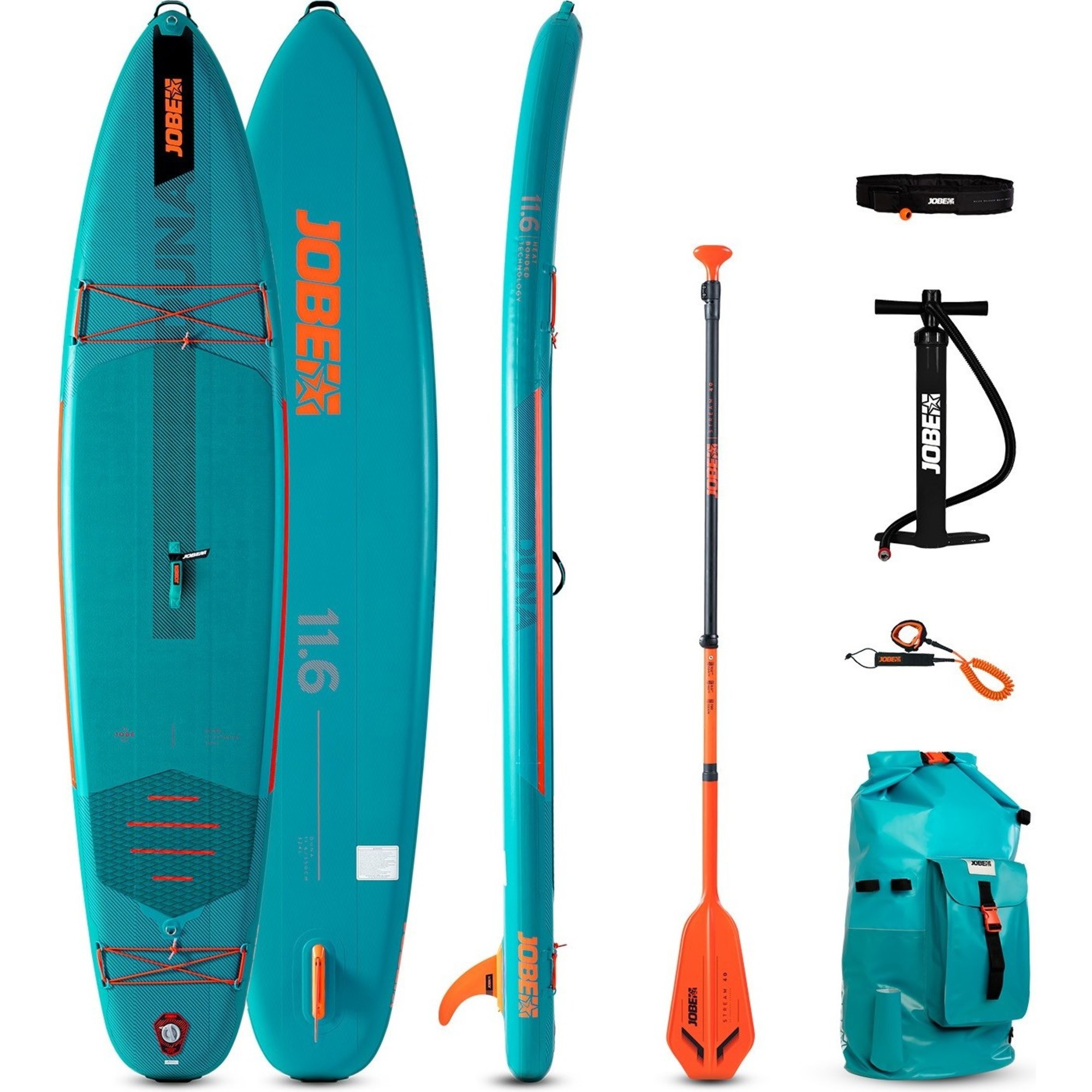 2024 Jobe Duna 11'6 Inflatable SUP Paddle Board Package 486423007 Teal ...