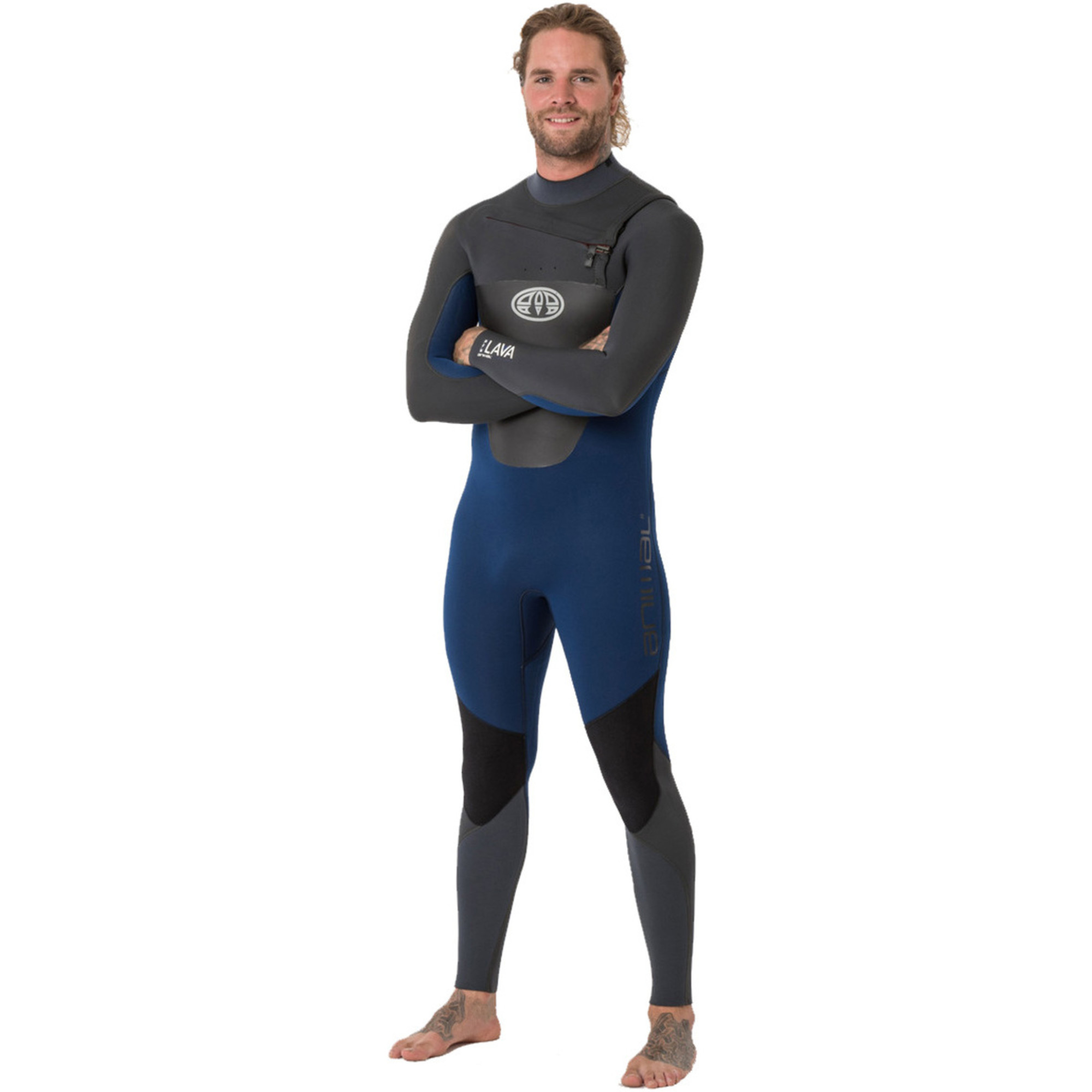 Animal Mens Lava 5/4/3mm Chest Zip GBS Wetsuit Dark Navy AW8WN107 ...