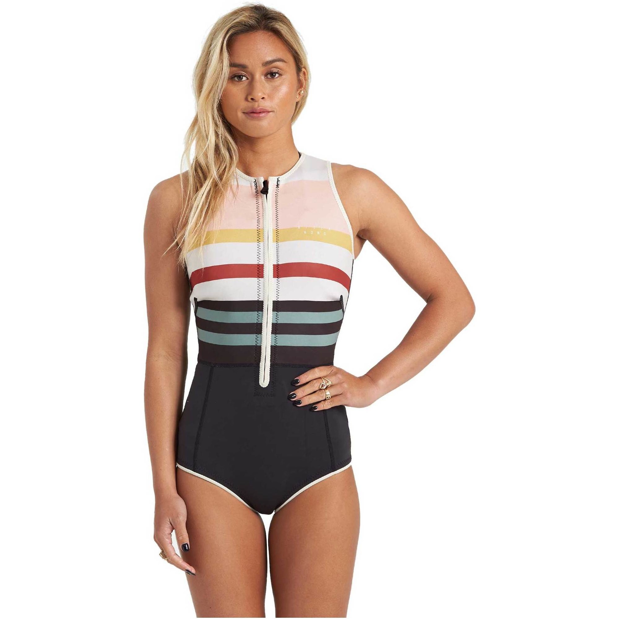 2020 Billabong Womens Sol Sistah 1mm Shorty Wetsuit U41g34 Stripe