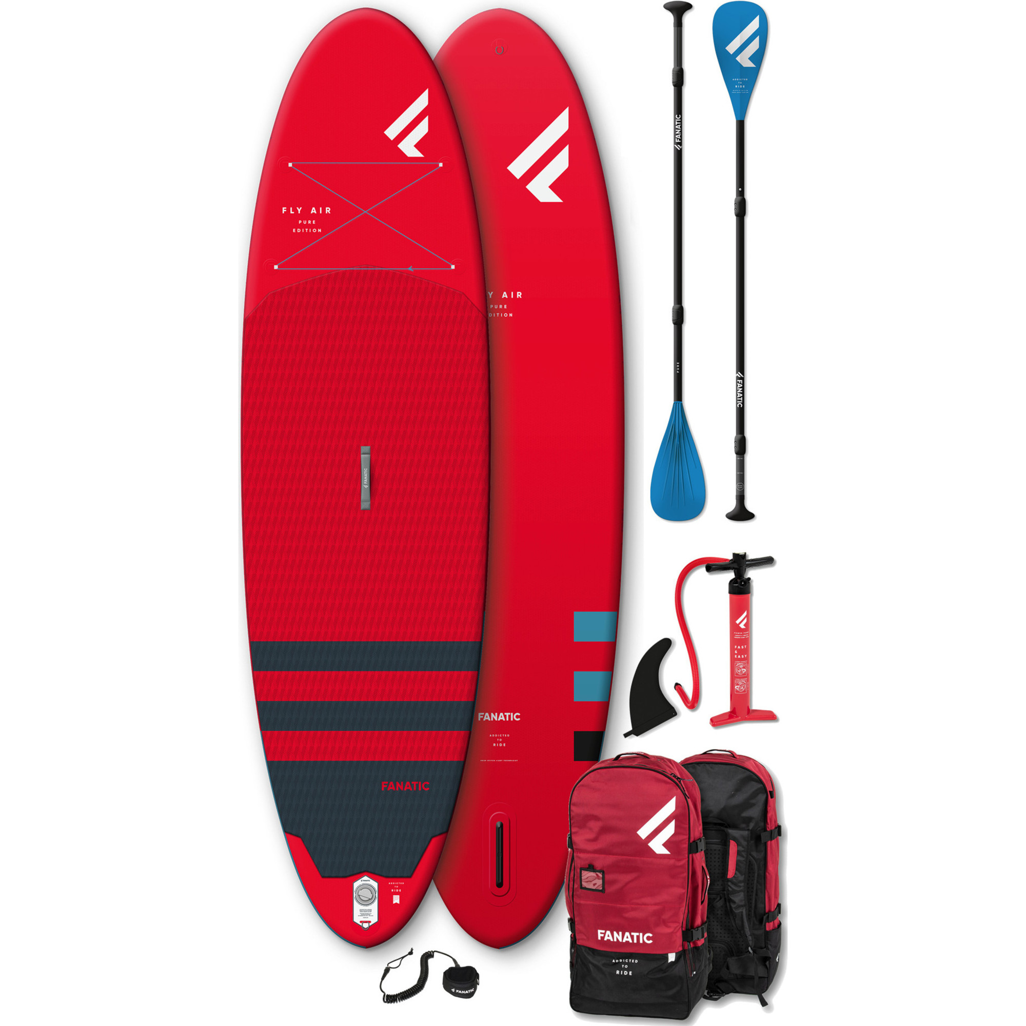 2023 Fanatic Fly Air 10'8 Pure Inflatable SUP Package Red - Board Bag ...