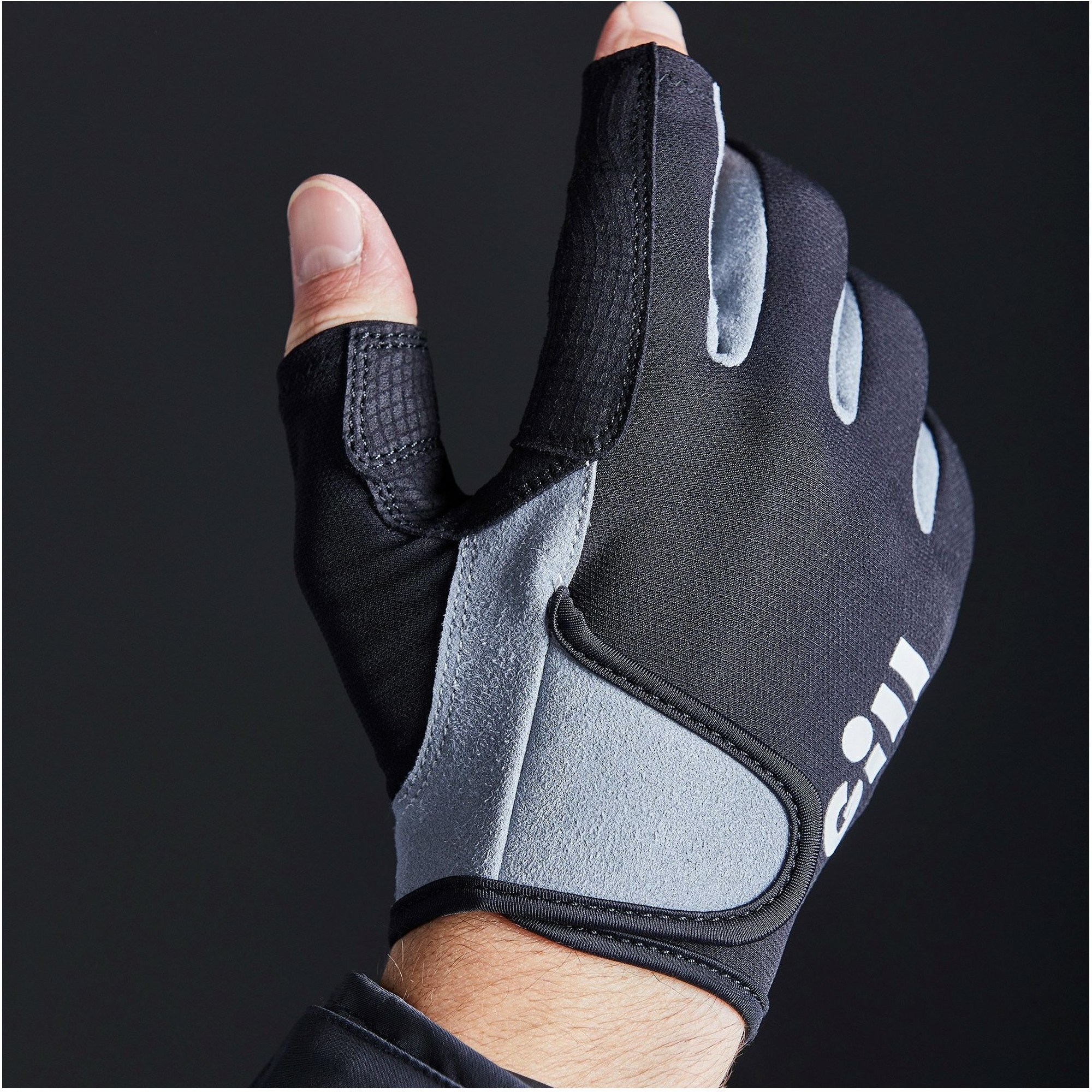 2025 Gill Deckhand Long Finger Gloves 7053 - Black - Sailing ...