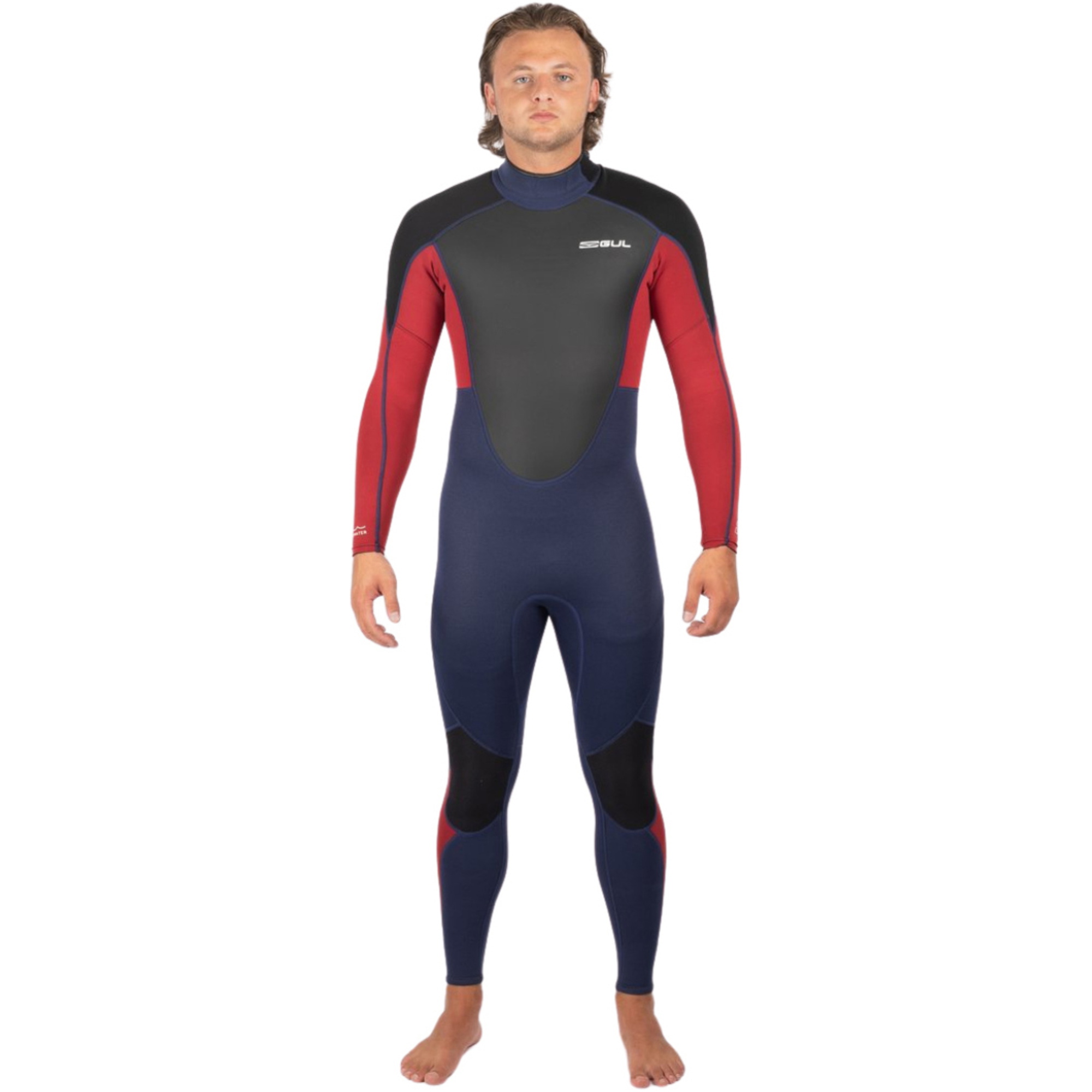 Gul Mens Response 3/2mm Flatlock Back Zip Wetsuit RE1321-C1 - Red ...