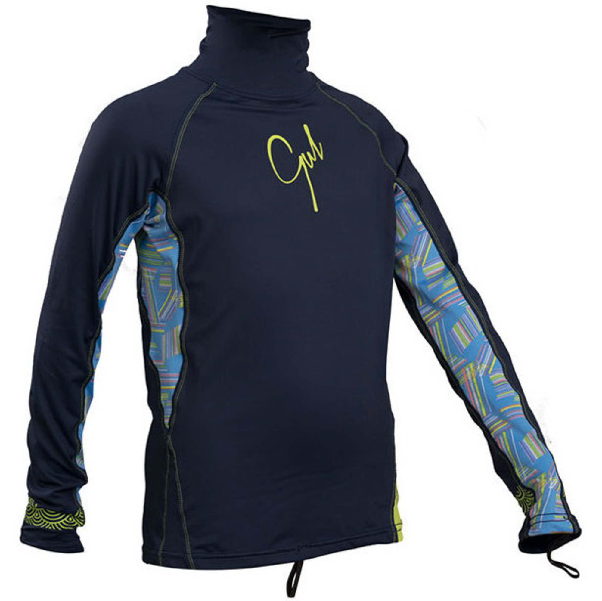2020 Gul Junior Girls Long Sleeve Rash Vest Navy / Lines RG0346-B4 ...