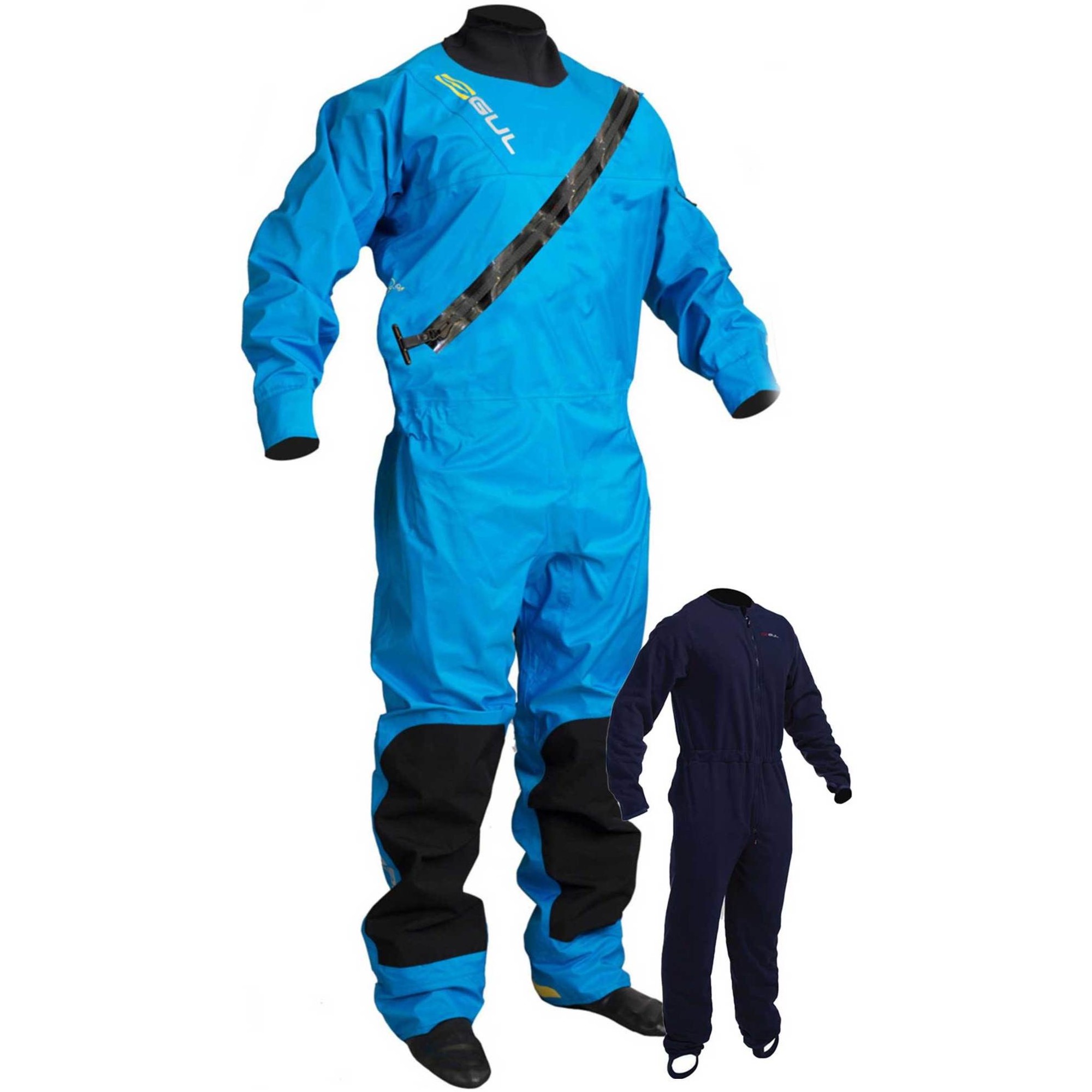 2021 GUL Mens Dartmouth Eclip Zip Drysuit Inc Underfleece Blue GM0378 ...
