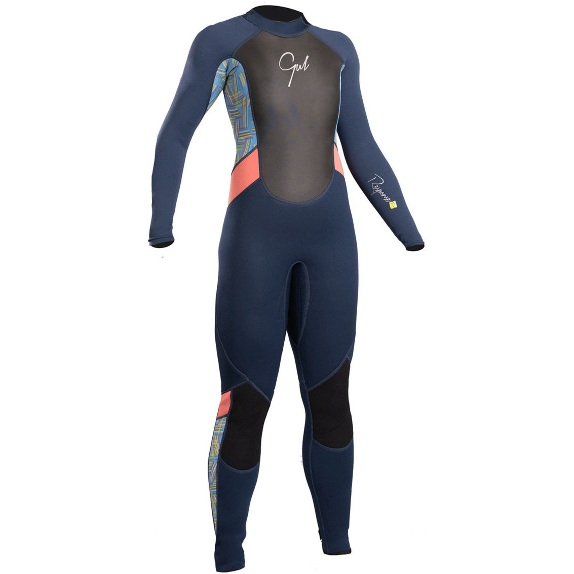 2019 Gul Response Junior Girls 3/2mm Flatlock Wetsuit Navy / Lines ...