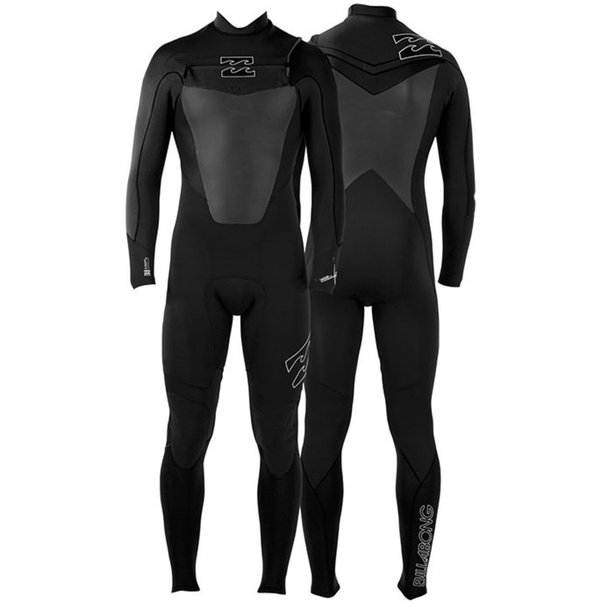 2014 Billabong Foil 4/3mm CHEST ZIP Wetsuit in BLACK N44M07 - Wetsuits ...