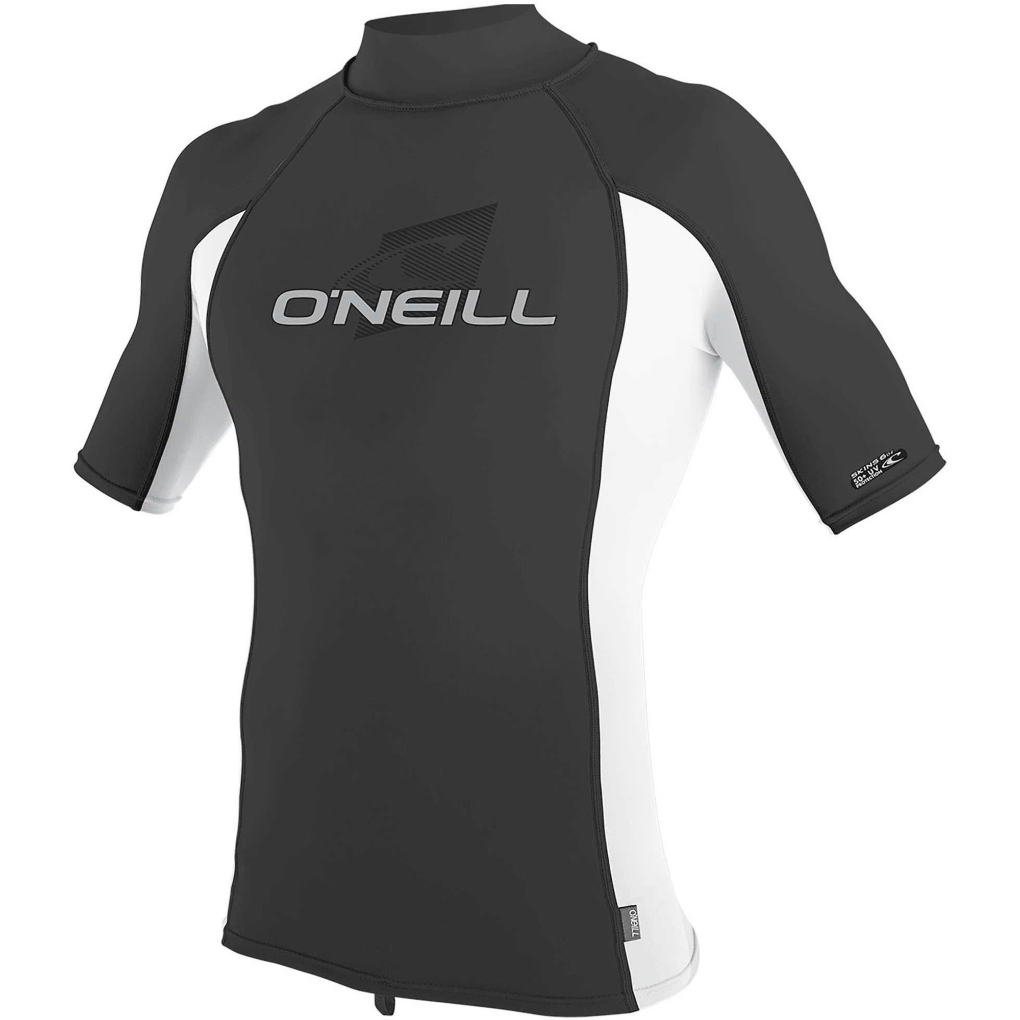2021 O'Neill Mens Skins Short Sleeve Rash Vest 4517 - Raven / White ...