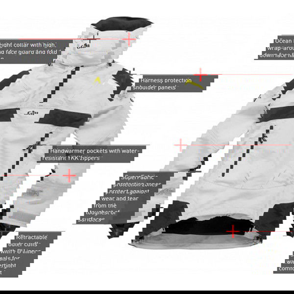 Gill OC1 Racer Smock in Silver / Graphite OC11S - Sailing - Sailing ...