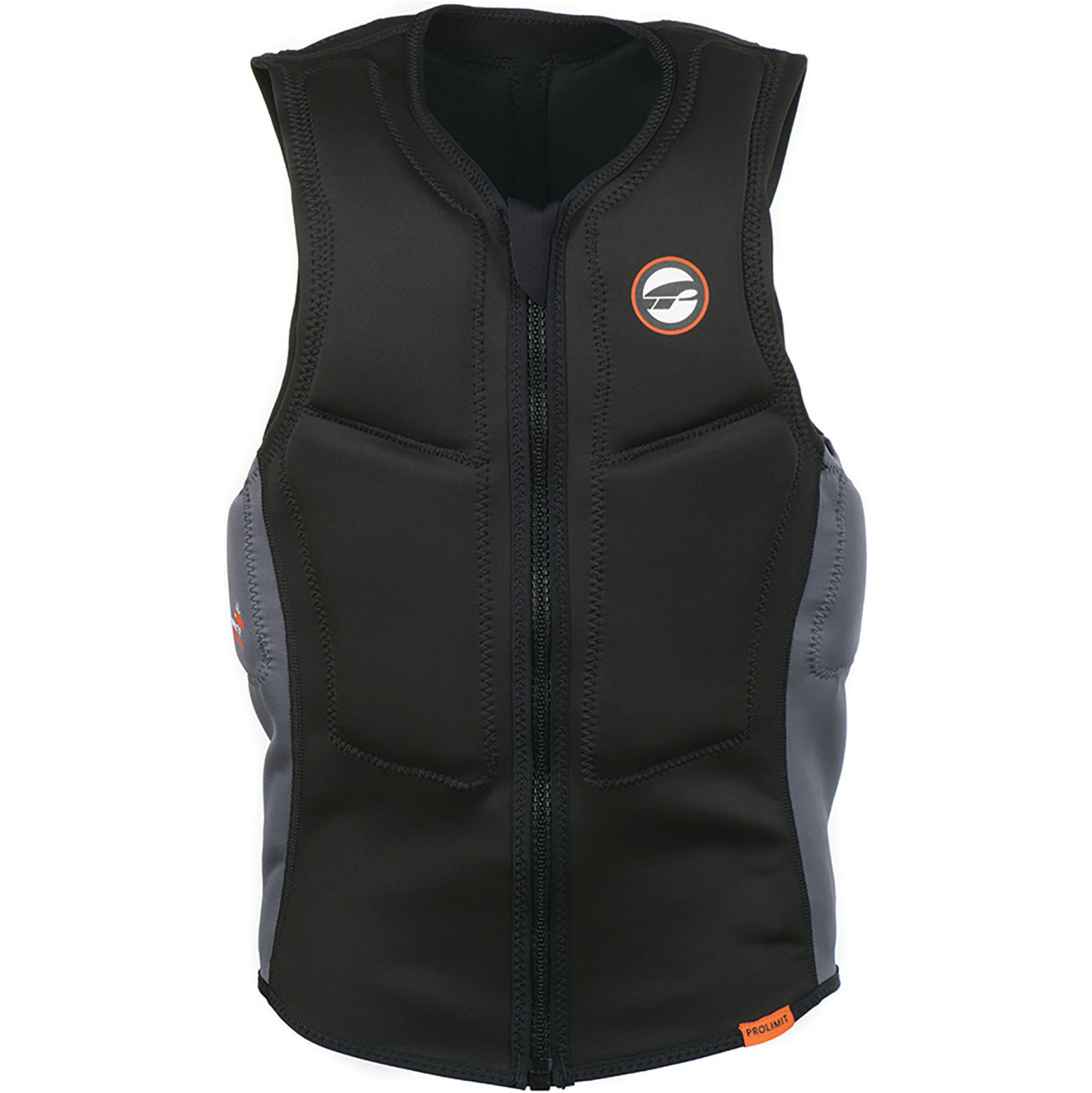 2019 Prolimit Half Padded Front Zip Slider Impact Vest Black / Orange ...