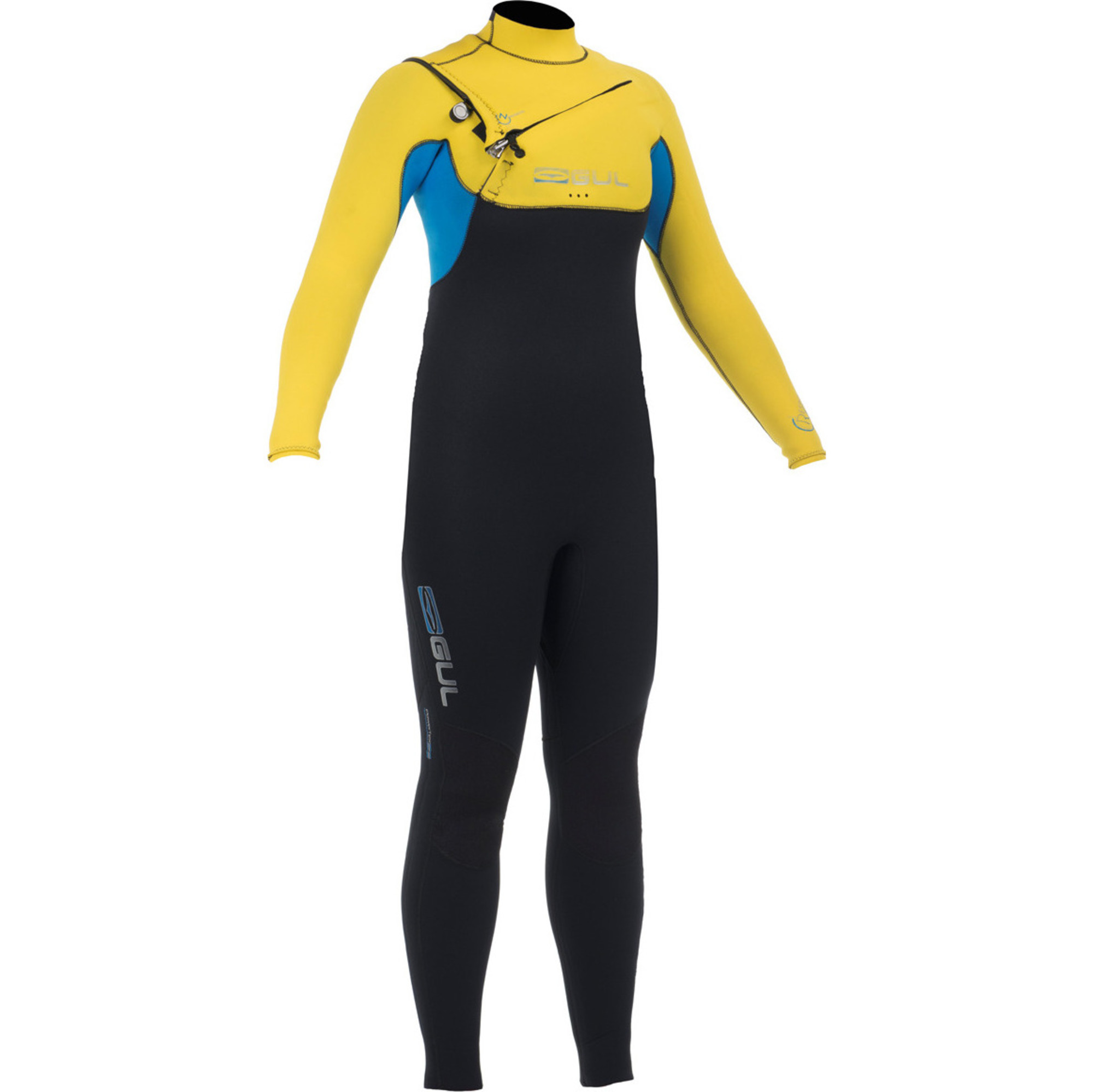 Gul Response JUNIOR 3/2mm Chest Zip Wetsuit Black / Sunshine Yellow ...