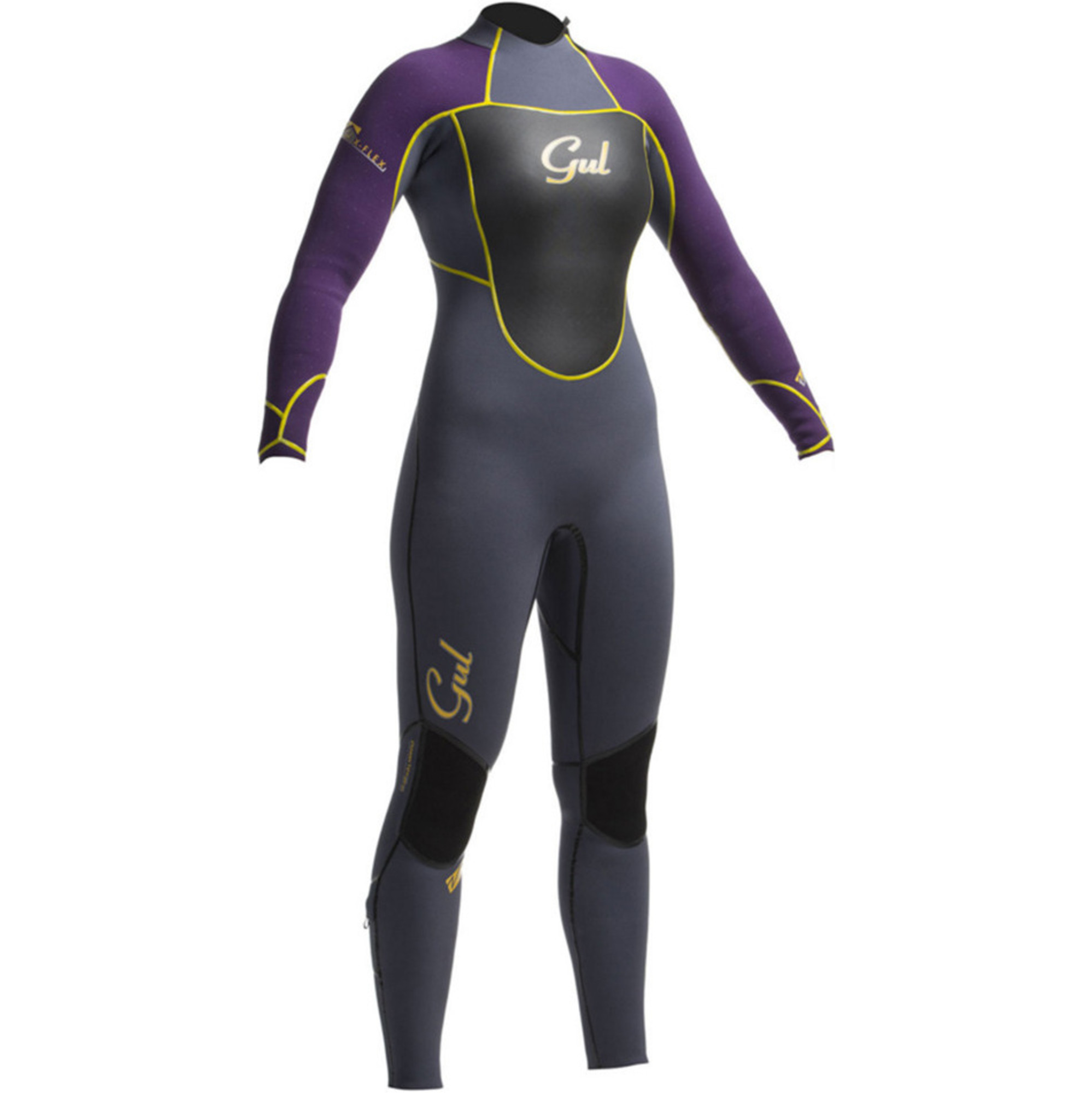 Gul Ladies Vortex 5/3mm Wetsuit in Grey/Mulberry / Yellow VX1226 ...