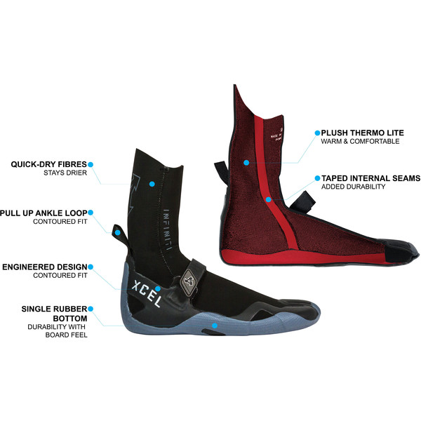 2021 Xcel Infiniti 5mm Split Toe Boots AT057017 - Black / Grey ...