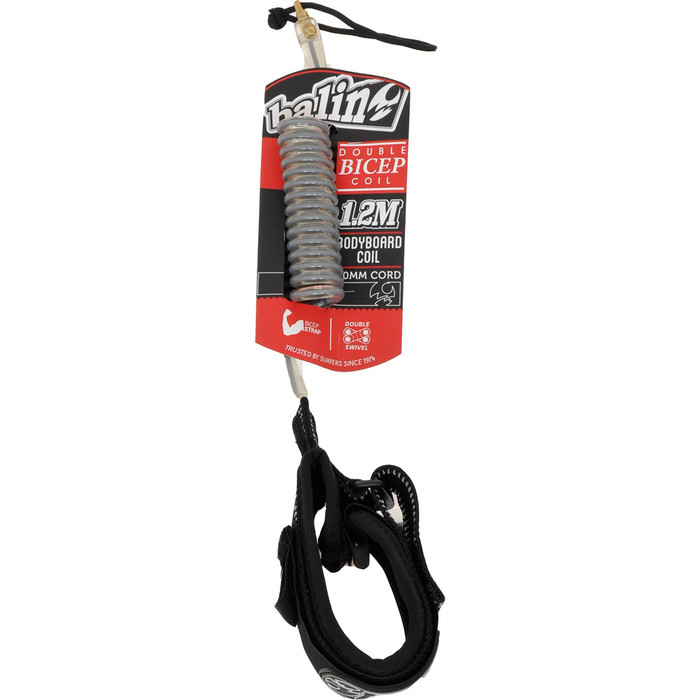 Balin Bicep Double Swivel Coil 1 2M Bodyboard Leash Clear - Regular ...