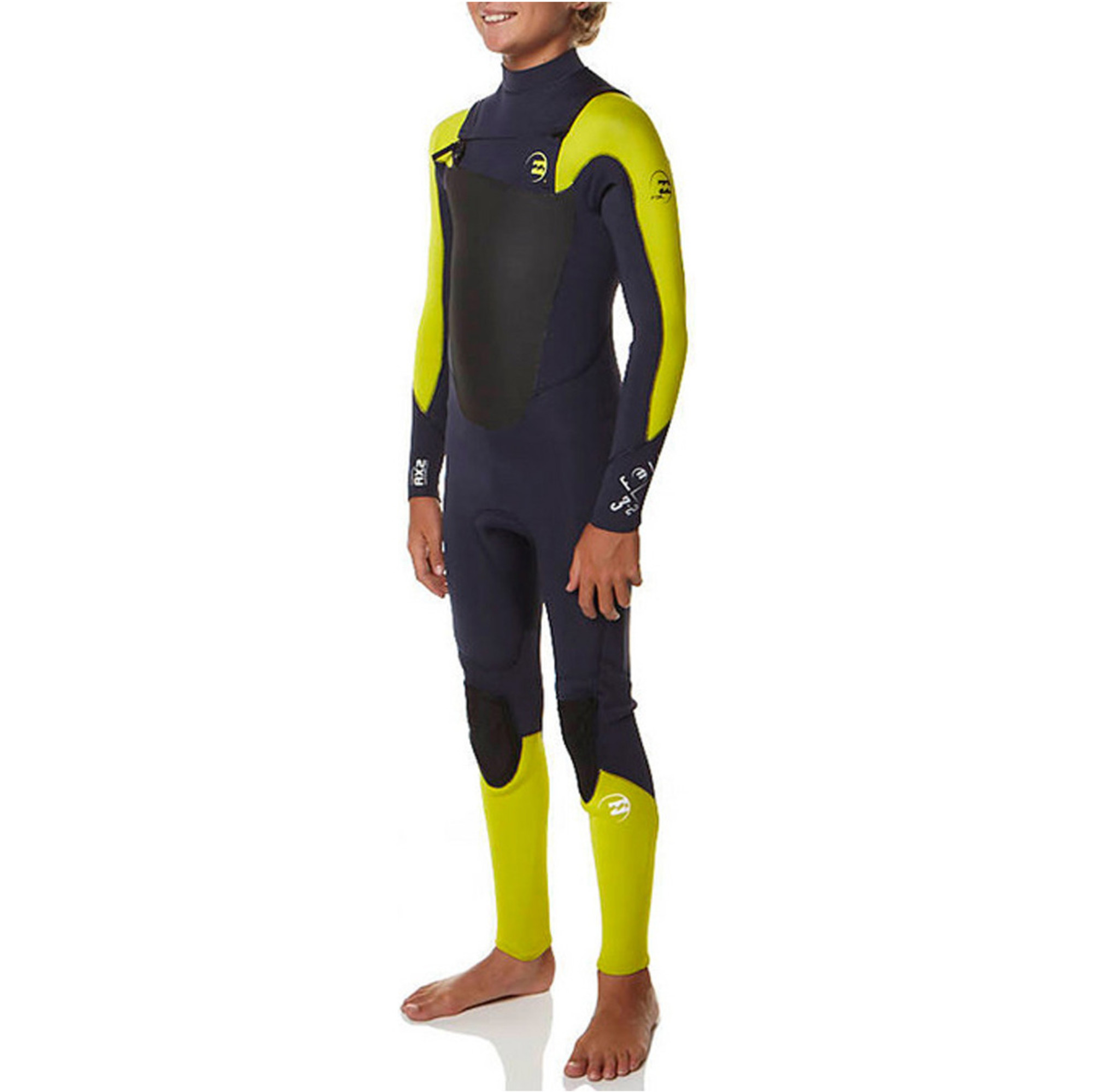 Billabong Junior Foil 5/4mm CHEST ZIP Wetsuit in Yellow Q45B02 ...
