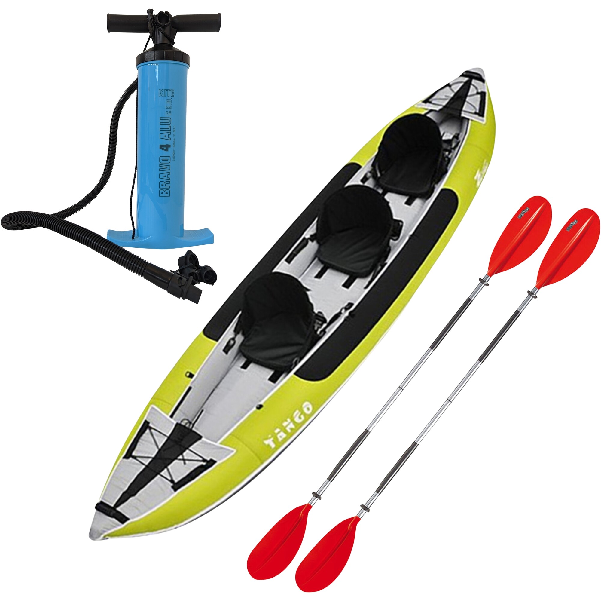 2025 Z-Pro Tango 200 3 Man Inflatable Kayak Paddle & Pump Package TA300 ...