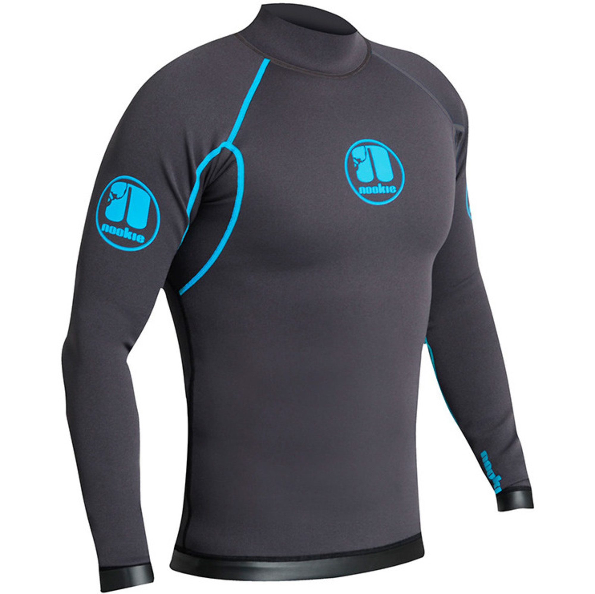 Nookie L / S 1mm Ti Neoprene Vest Top Shadow Grey / Cyan NE00 - Wetsuit ...