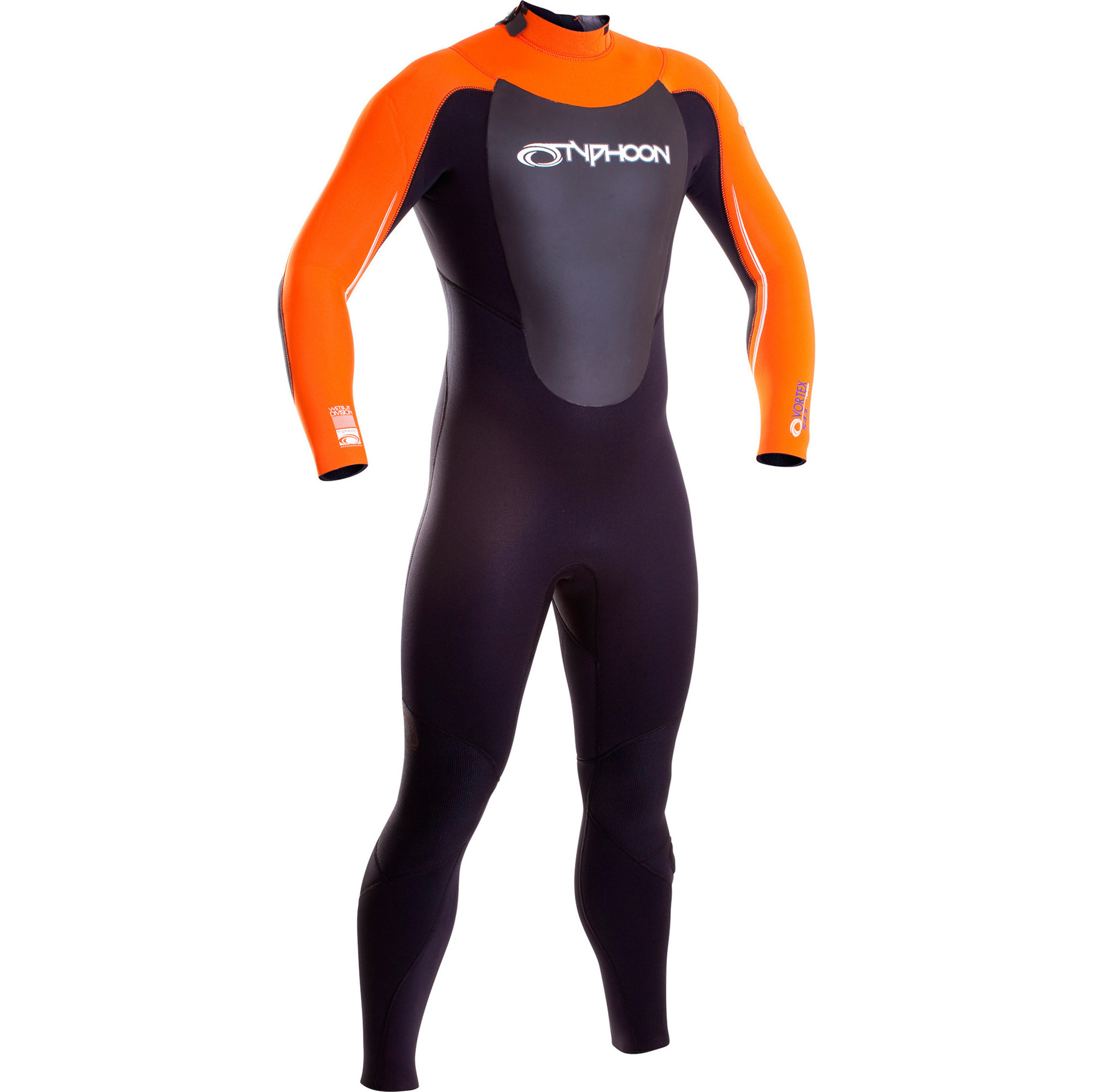 2019 Typhoon Vortex 5/4/3mm GBS Back Zip Wetsuit Black / Orange 250653 ...