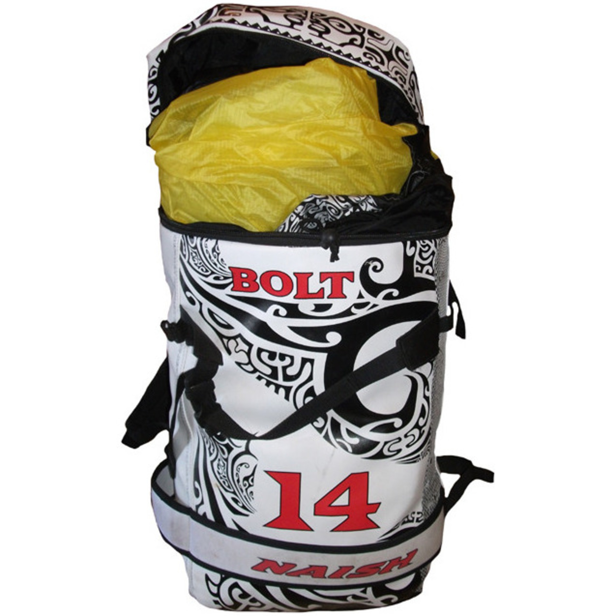 EX DEMO AS NEW 2012 Naish BOLT 14M Kite & Bag - Yellow/Black/White ...