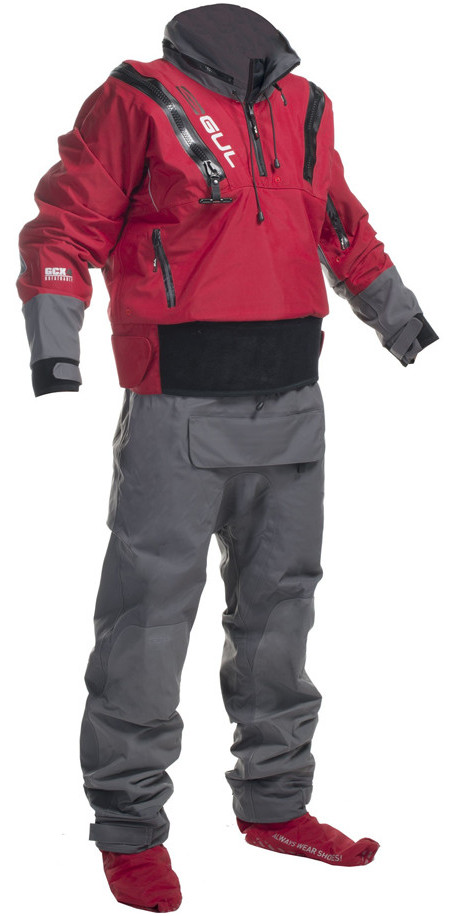 Gul Taw Kayaking Drysuit U-ZIP Pee Zip Red / Grey GK0149 - Drysuits ...