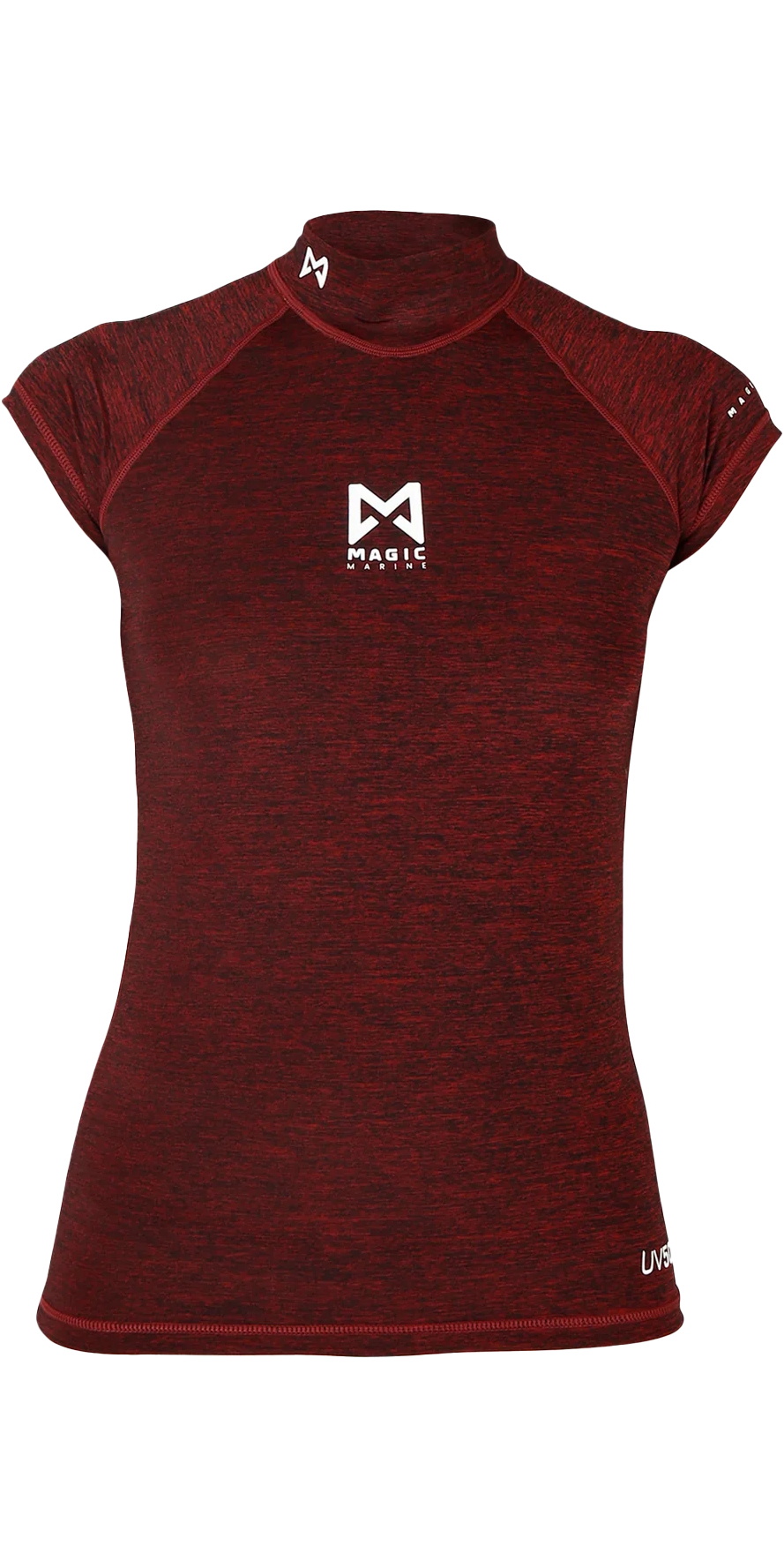 Magic Marine Womens Cube Short Sleeve Rash Vest MM081012 - Red Melee ...