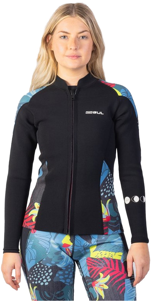 2025 Gul Womens Luna7 Front Zip SUP Wetsuit Jacket LA6301-C1 - Tropical ...