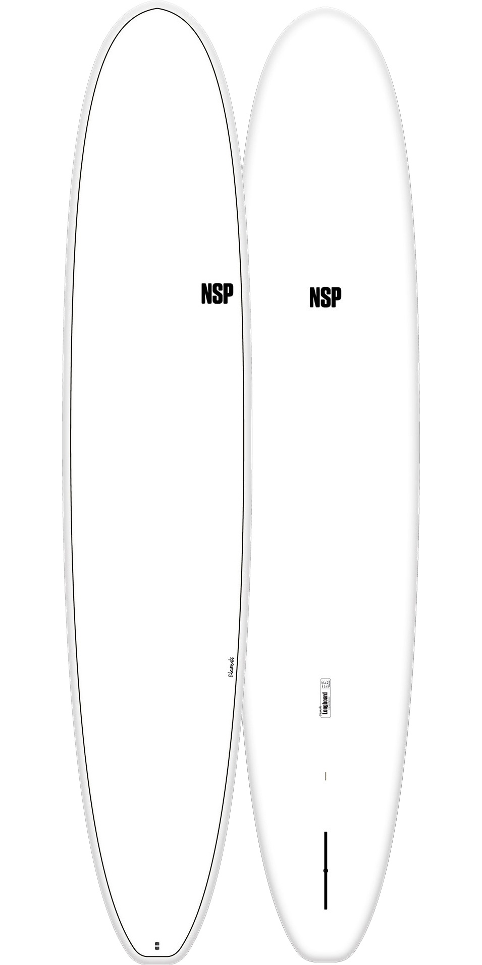 2026 NSP Elements HDT Long Surfboard NELB09 - White - Boardsports ...