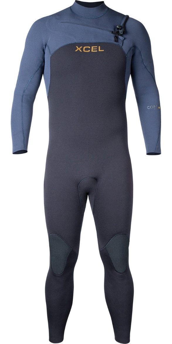 2025 Xcel Mens Comp 4/3mm Chest Zip Wetsuit MN43CPC4 - Black / Blue ...