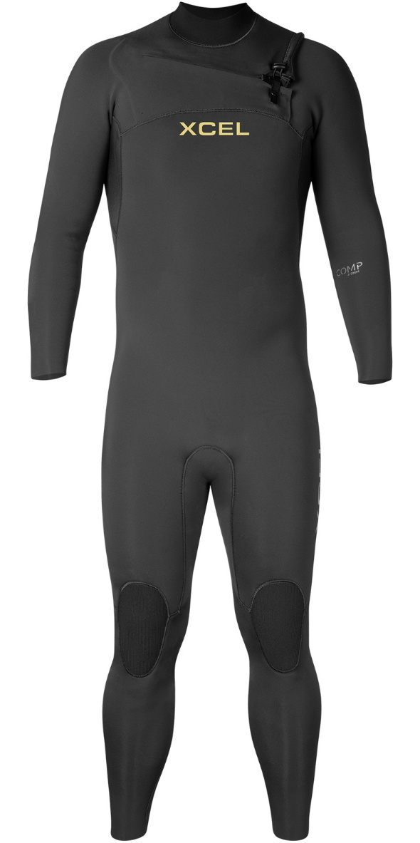 2026 Xcel Mens Comp 4/3mm Chest Zip Wetsuit MN43ZXC4 - Black - Wetsuits ...