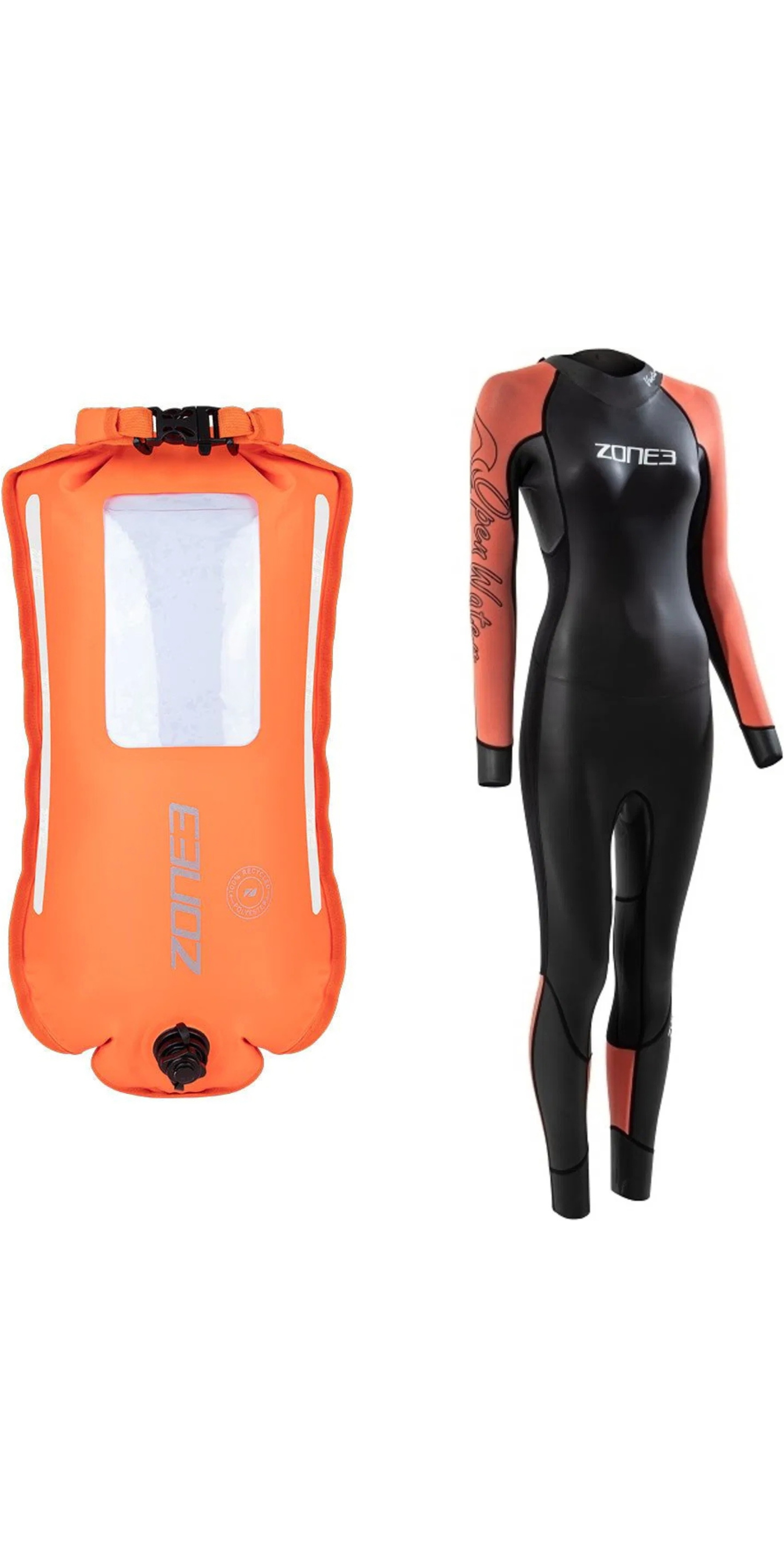 2024 Zone3 Womens Venture Back Zip Swim Wetsuit & Zone3 Recycled 2 LED ...