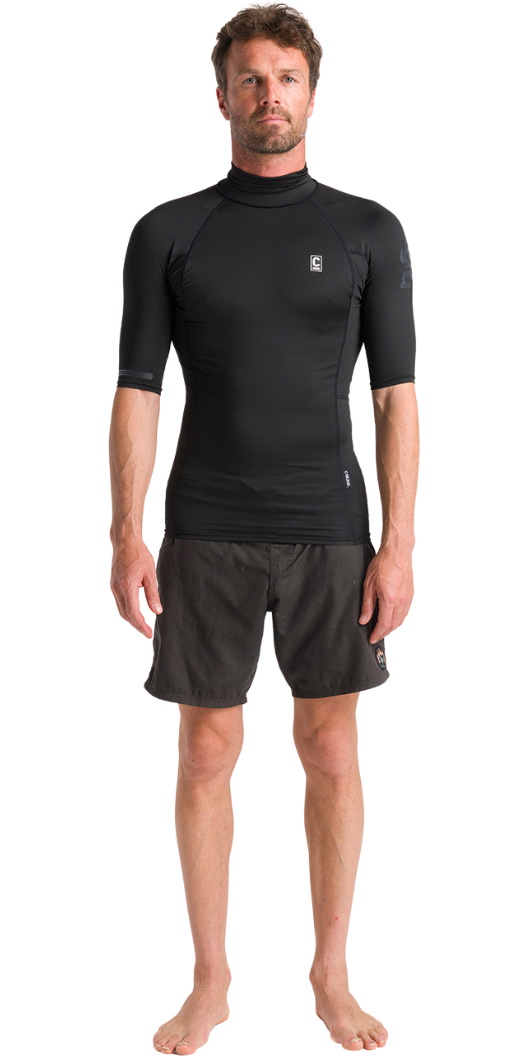 2026 C-Skins Mens NuWave Short Sleeve Rash X Vest C-NLYSSMT - Black ...