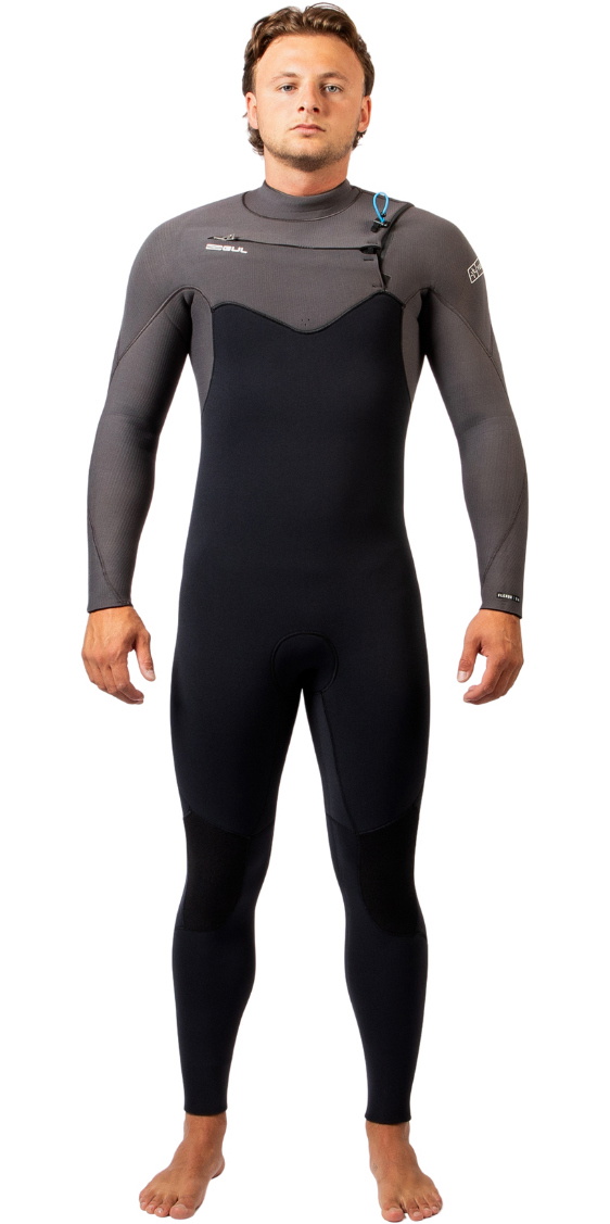 2026 Gul Mens Yulex Flexor 5/4mm Chest Zip Wetsuit FX1221-BKGY - Black ...