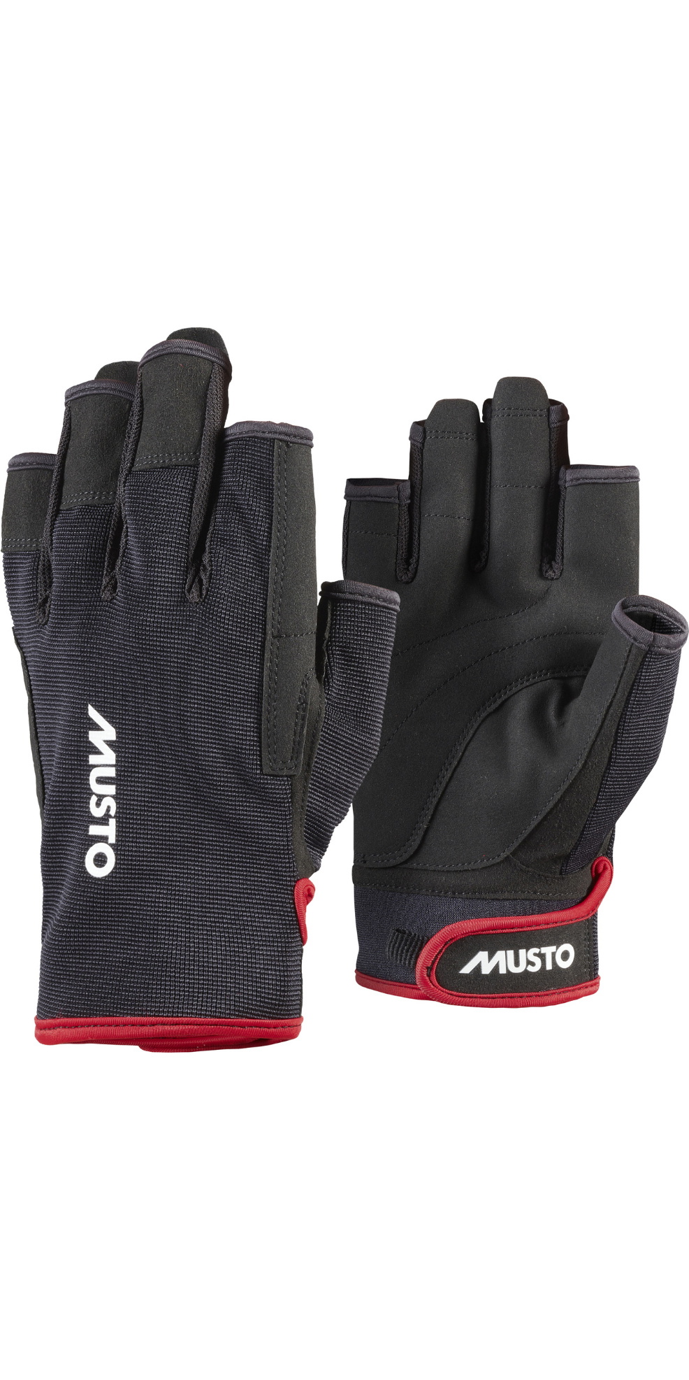 2025 Musto Essential Sailing Short Finger Gloves 2 0 86118 - Black ...